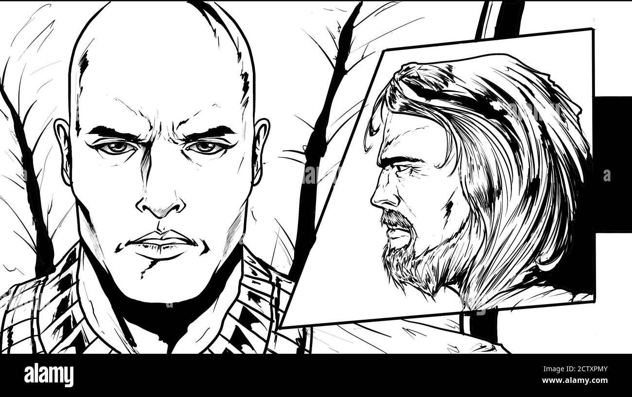 Faces of two people Stock Photo - Alamy