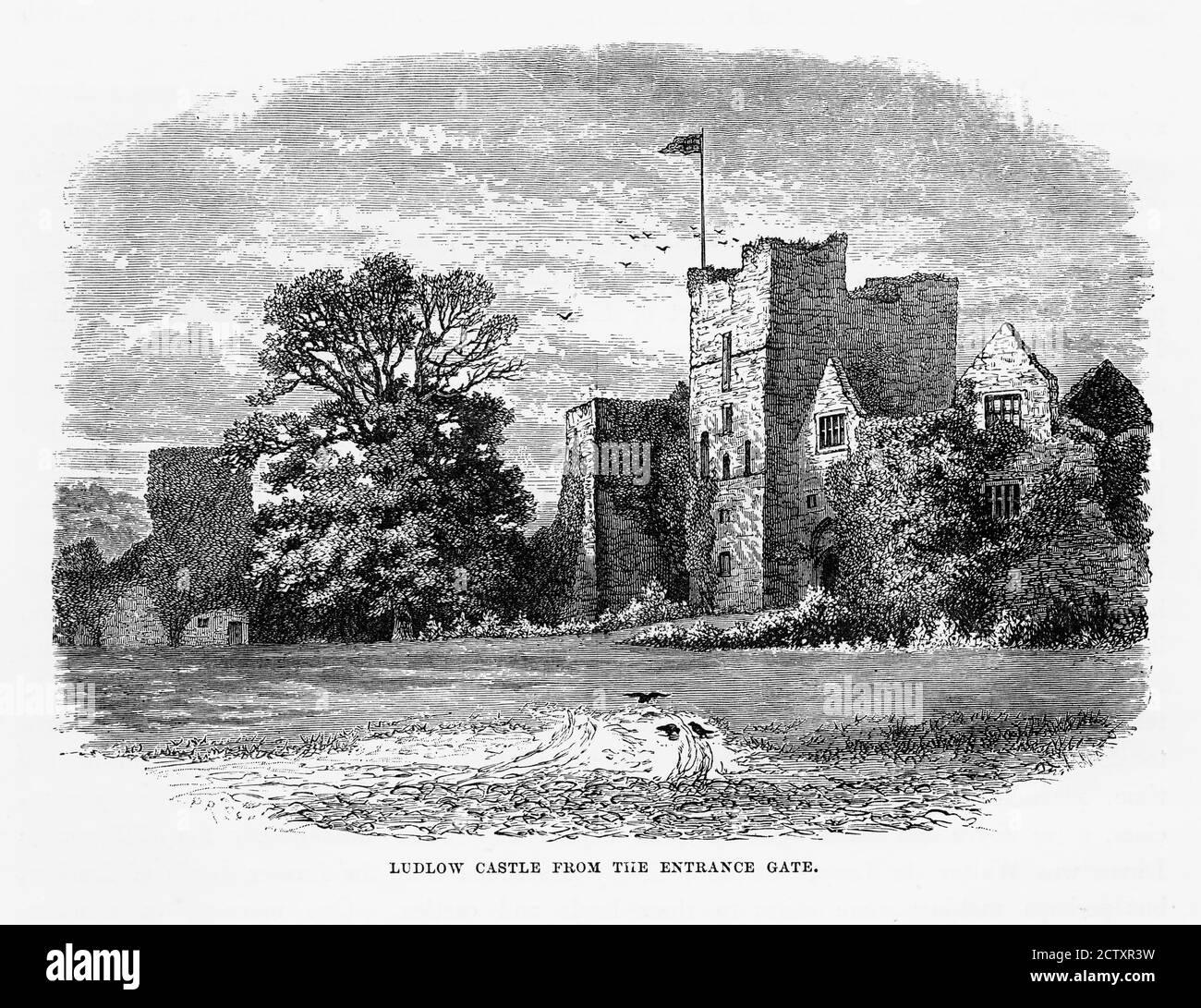 Ludlow, England, Ludlow Castle from the Entrance Gate, Victorian ...