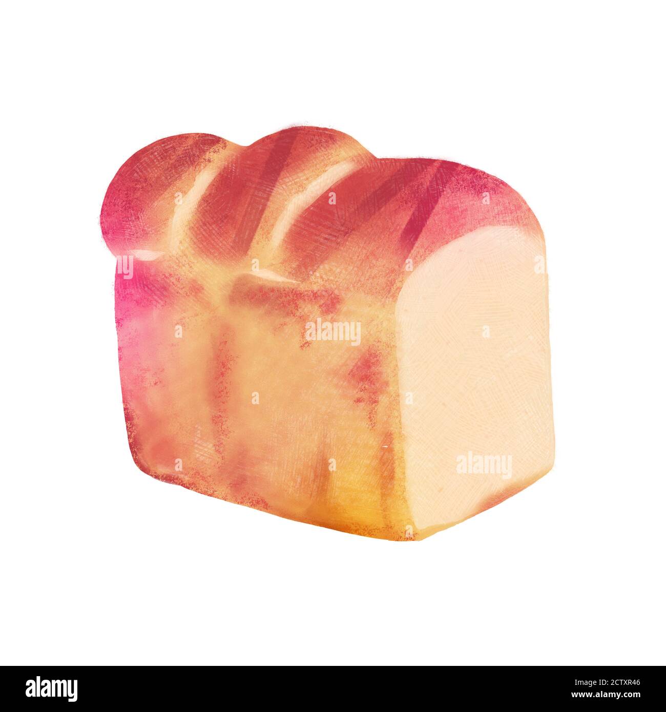 Brioche french bread illustration, isolated colored pencil art, sweet ...