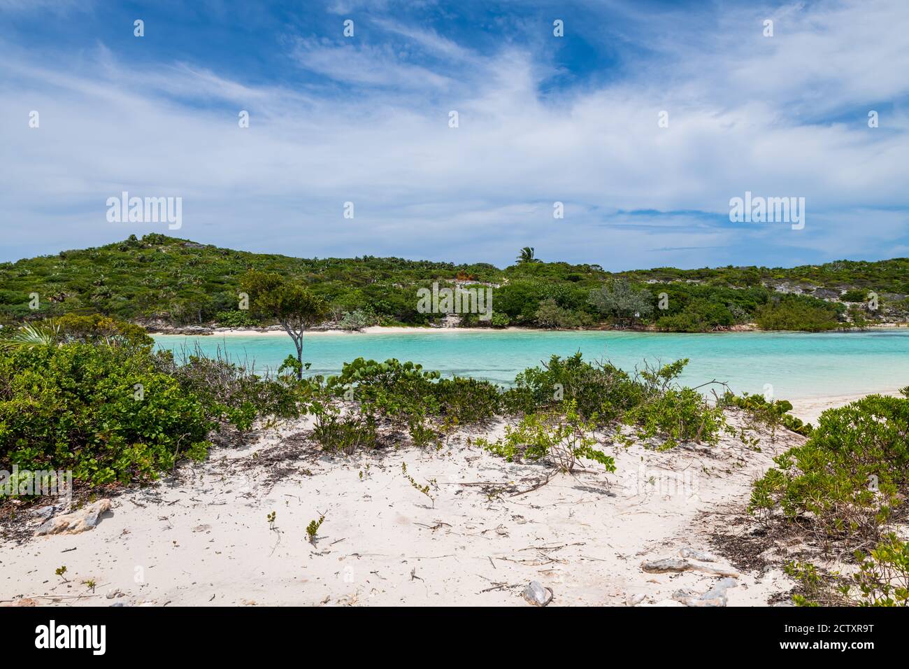 Exuma, Bahamas: view of the tropical beach in Stock Island in the ...