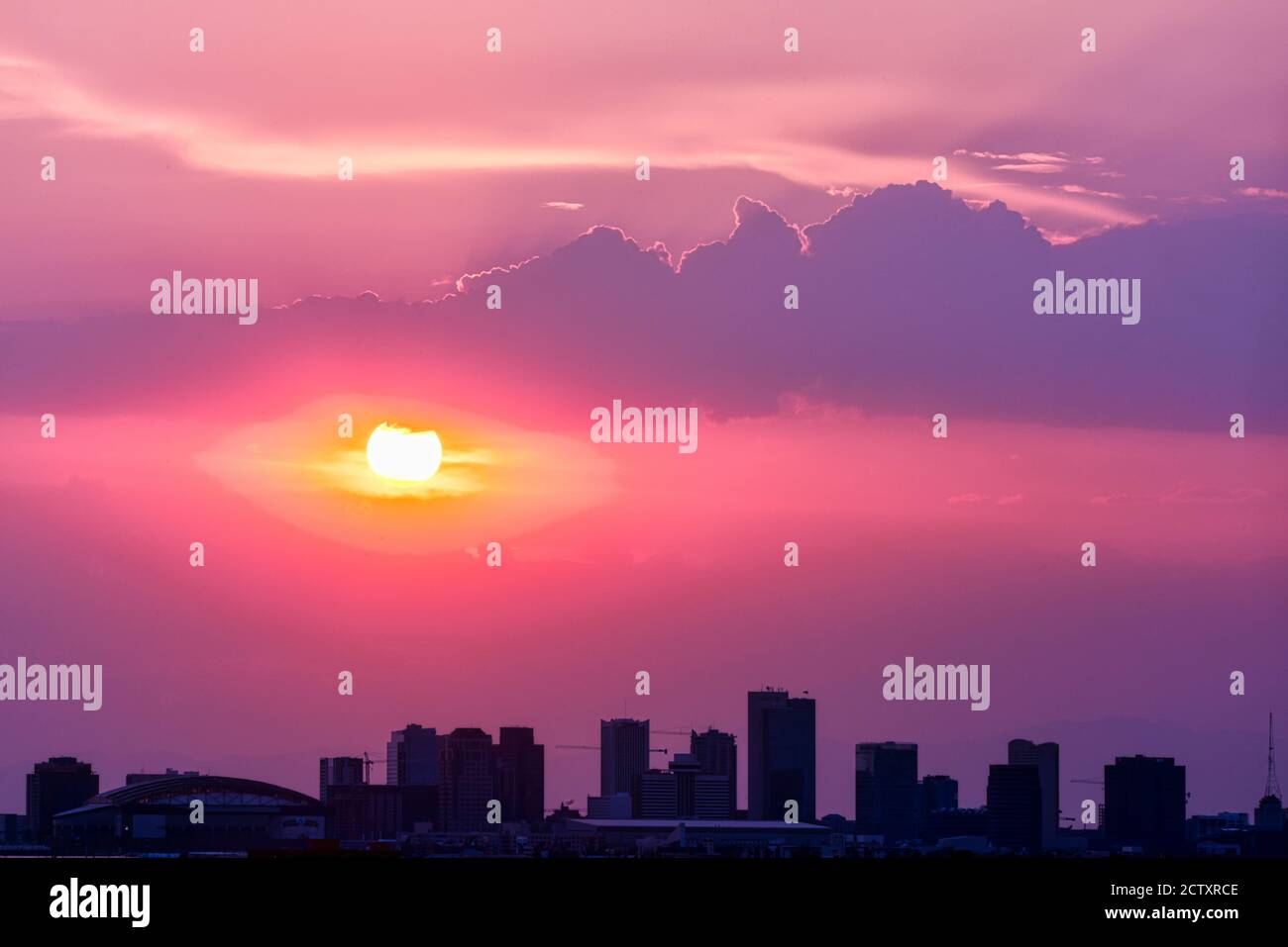 Sunset over downtown Phoenix, Arizona Stock Photo - Alamy