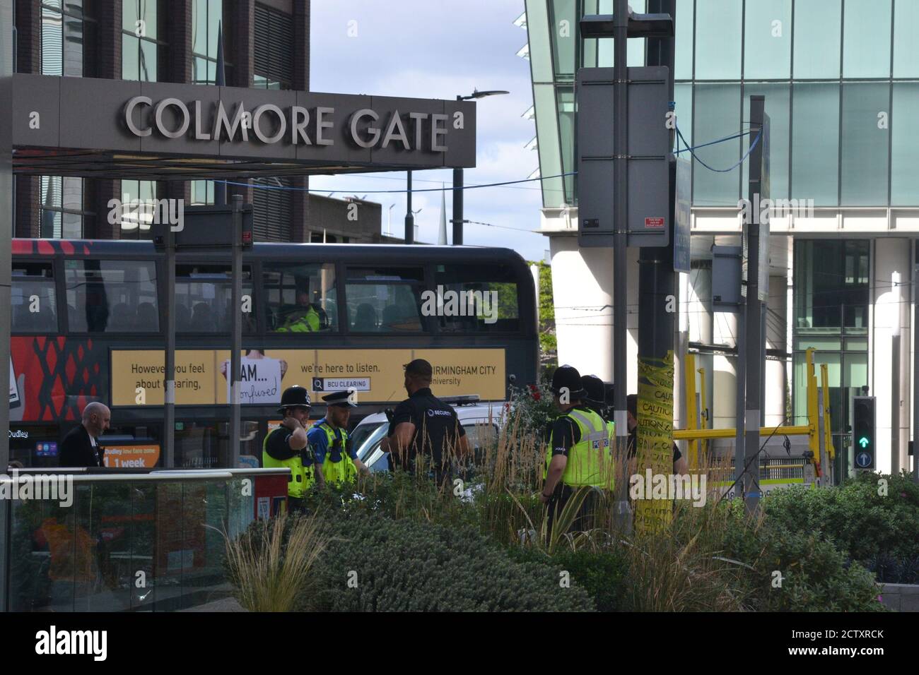 West Midlands Police and security outside the Colmore Gate building in ...