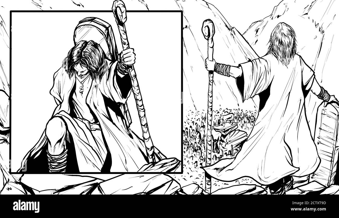 Moses talking to God Stock Photo - Alamy