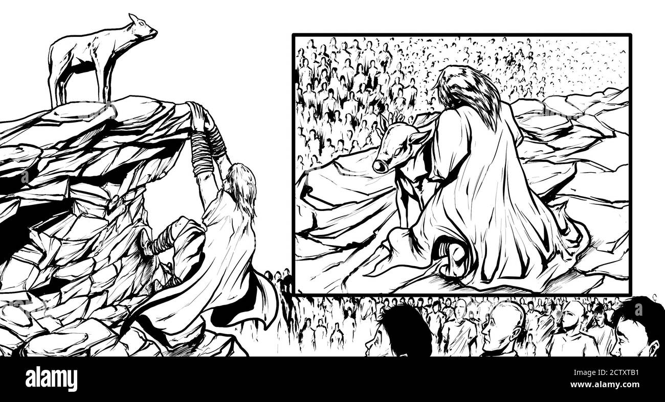 Moses and the golden calf Stock Photo - Alamy