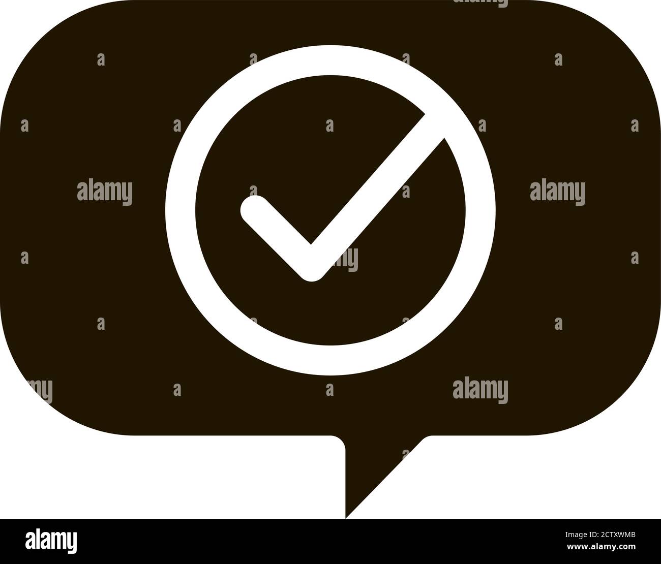 Quote Speech Frame With Approved Mark glyph icon Stock Vector Image ...