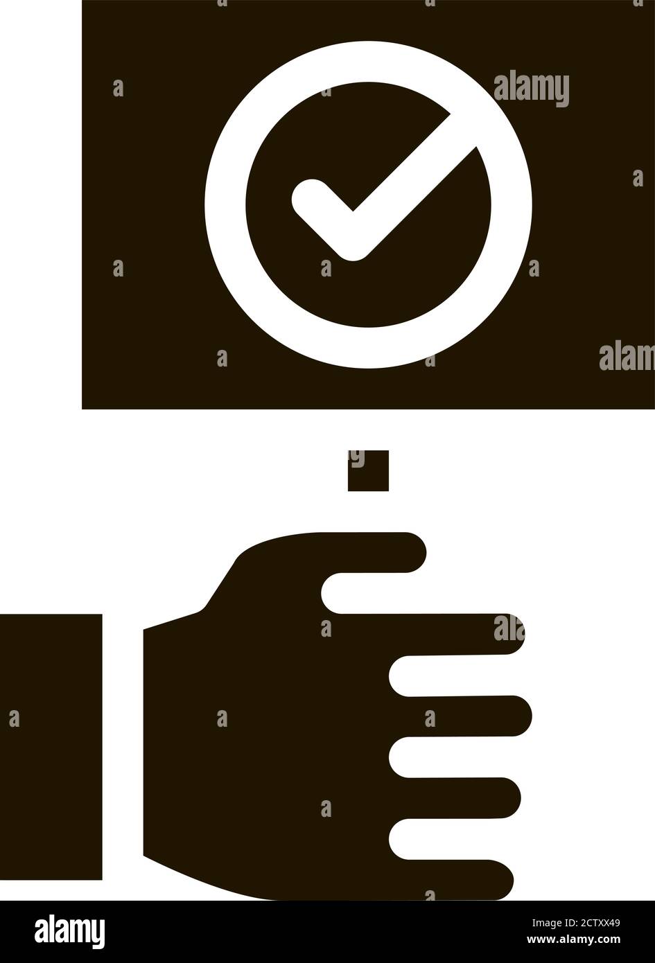 Hand Holding Tablet With Approved Mark glyph icon Stock Vector Image ...