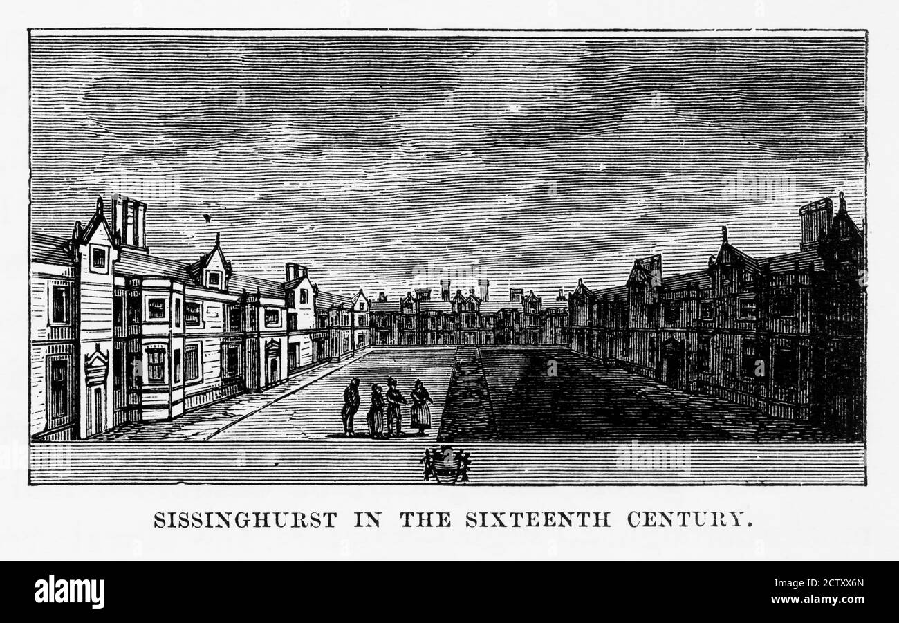 Sissinghurst Village, in Kent, England Victorian Engraving, Circa 1840 ...