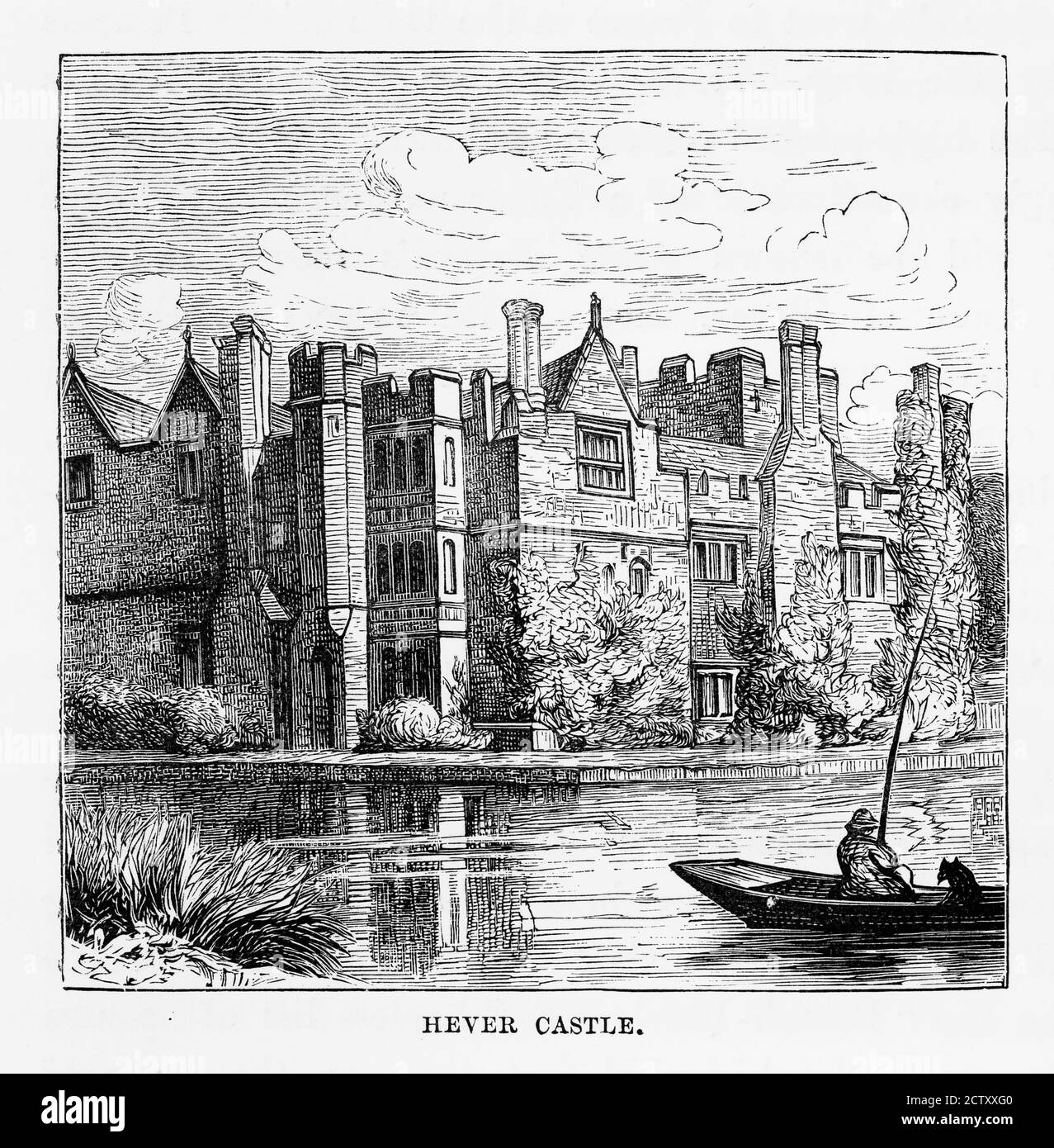 Hever Castle, in Penshurst, England Landmarks Victorian Engraving, 1840 ...