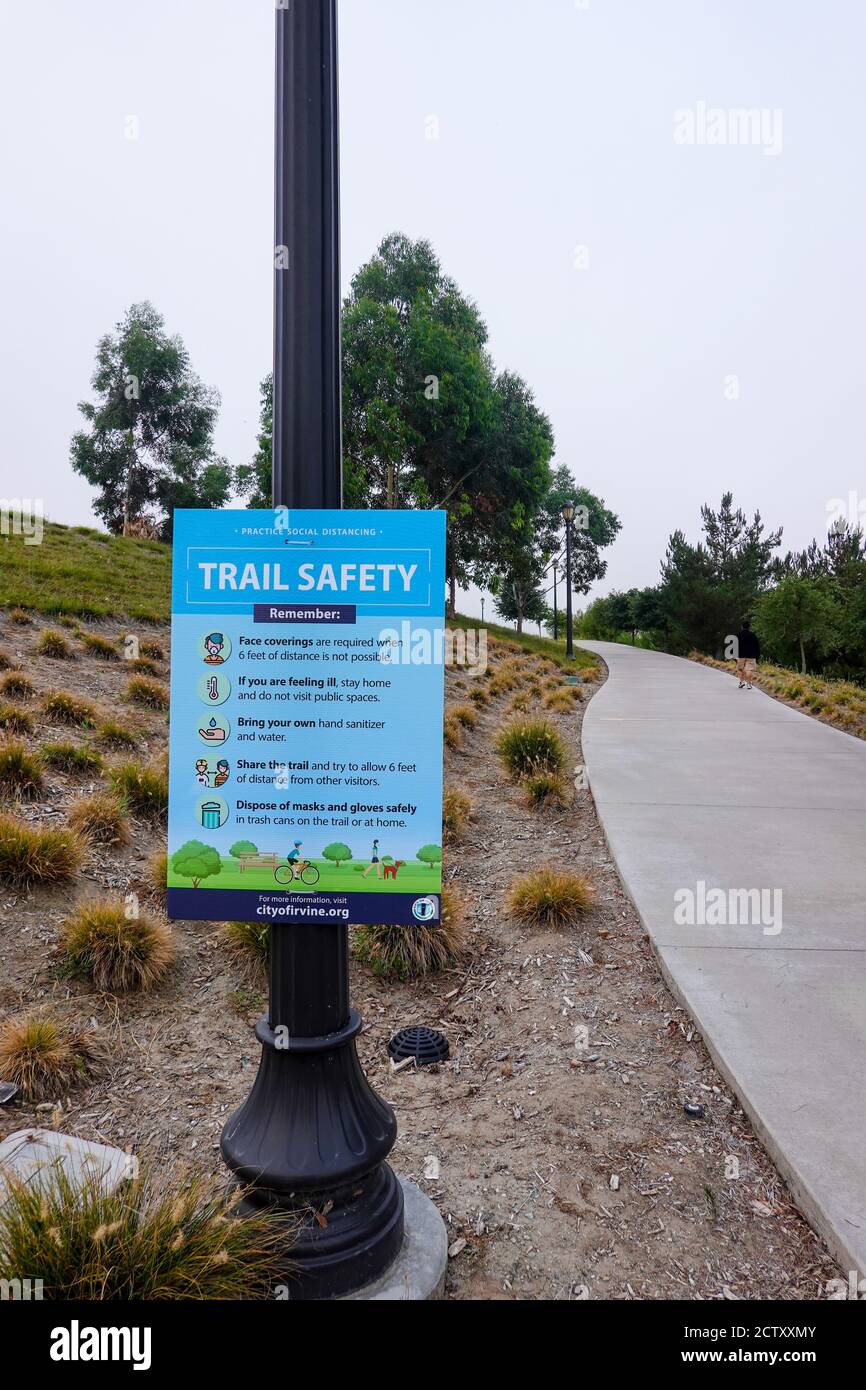 Covid 19 trail safety notice hi-res stock photography and images - Alamy