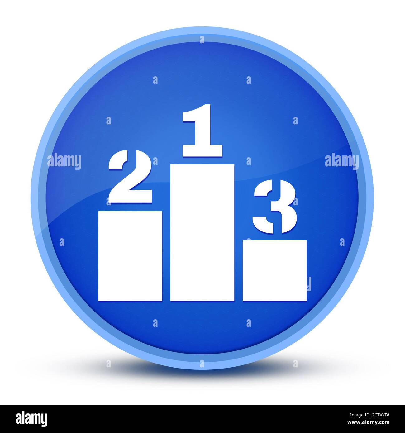 Podium luxurious glossy blue round button abstract illustration Stock ...