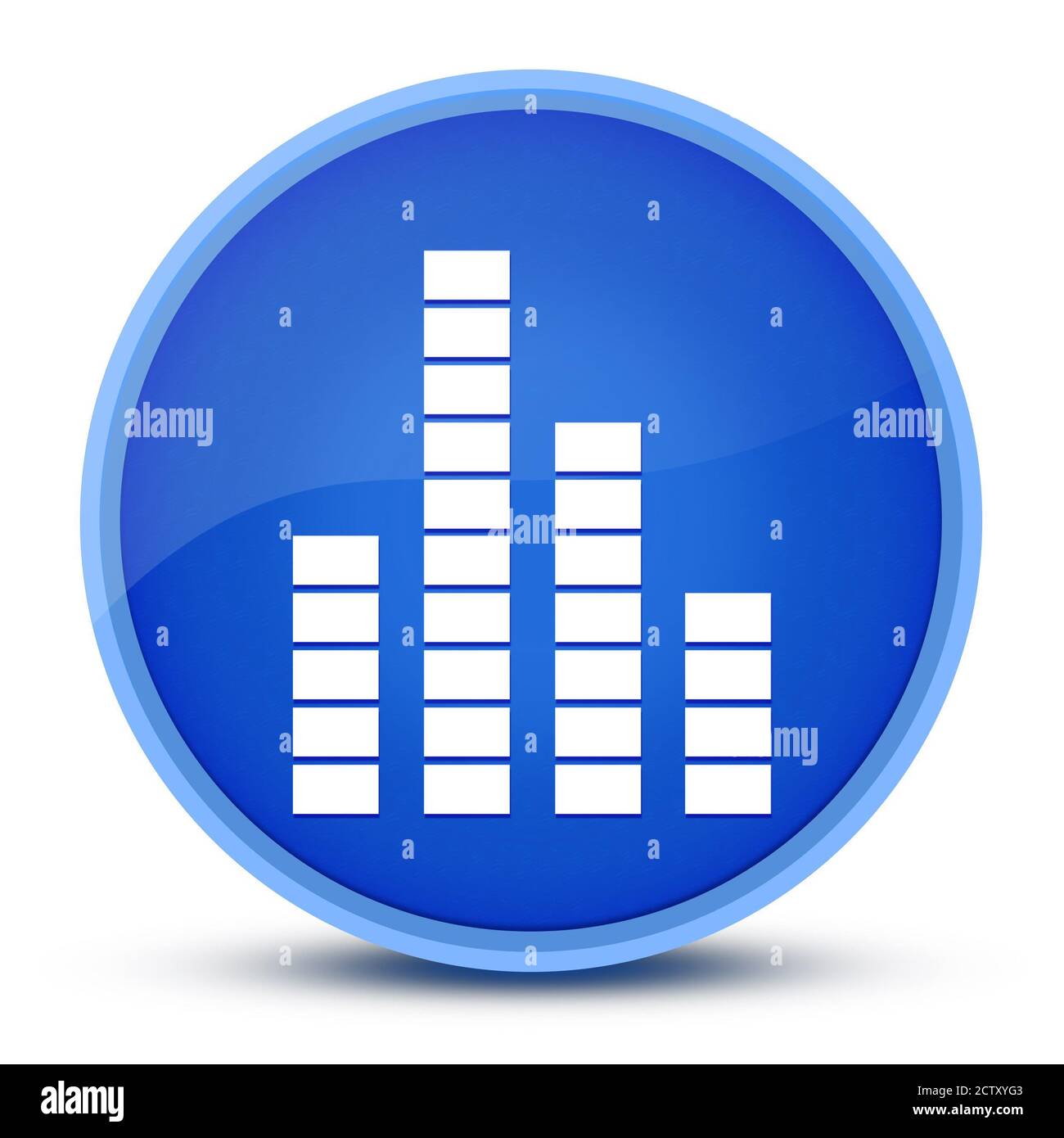 Equalizer luxurious glossy blue round button abstract illustration ...