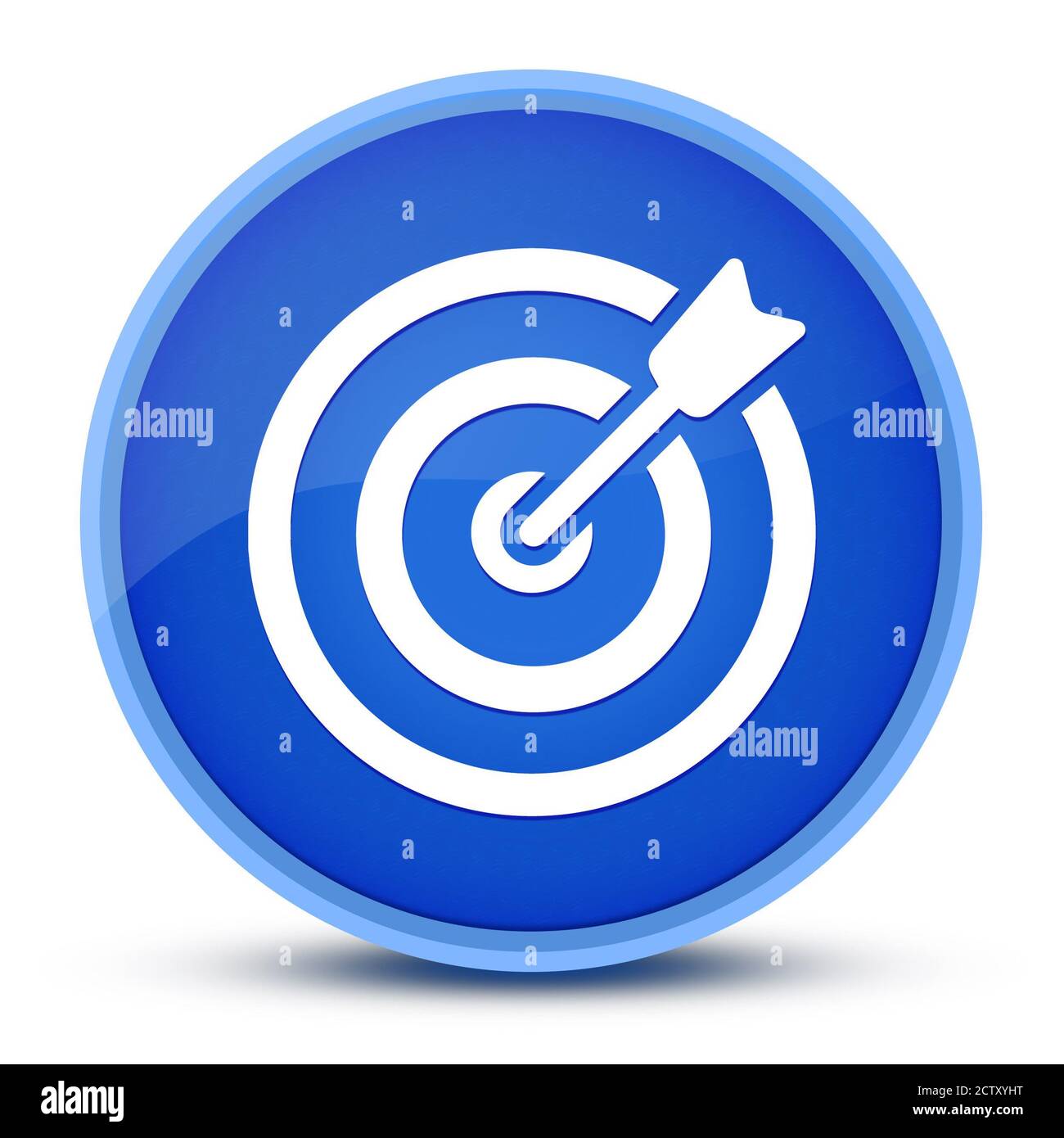 Target arrow luxurious glossy blue round button abstract illustration ...
