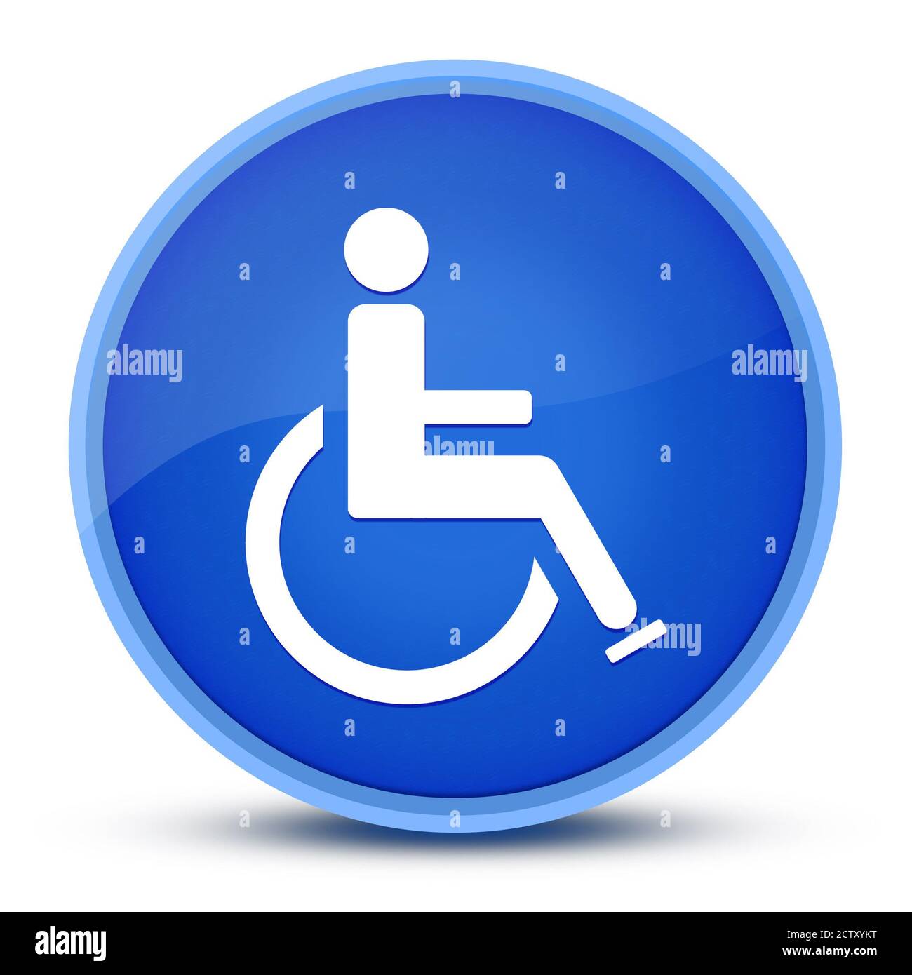 Wheelchair handicap luxurious glossy blue round button abstract ...