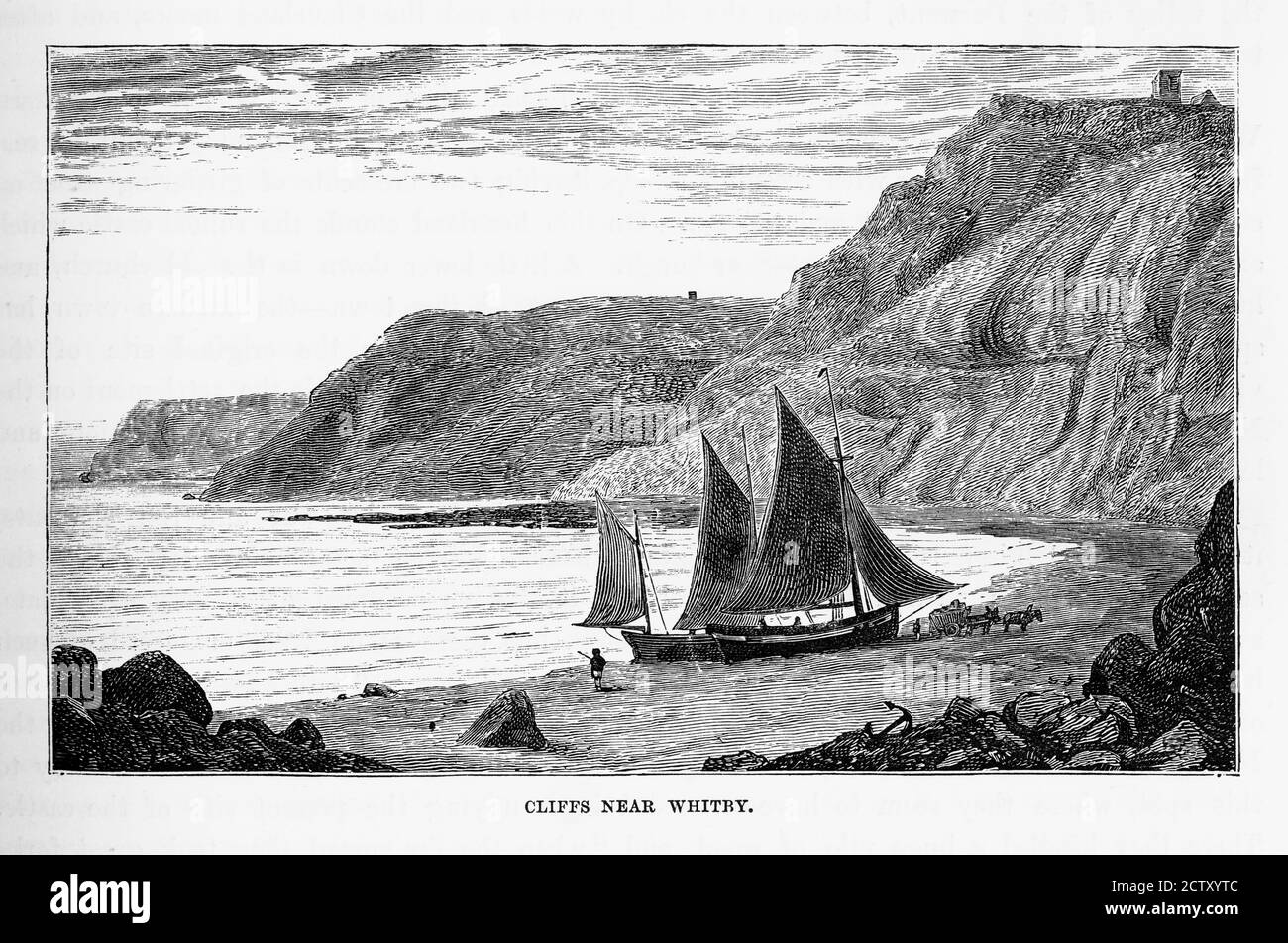 Whitby cliffs Black and White Stock Photos & Images - Alamy