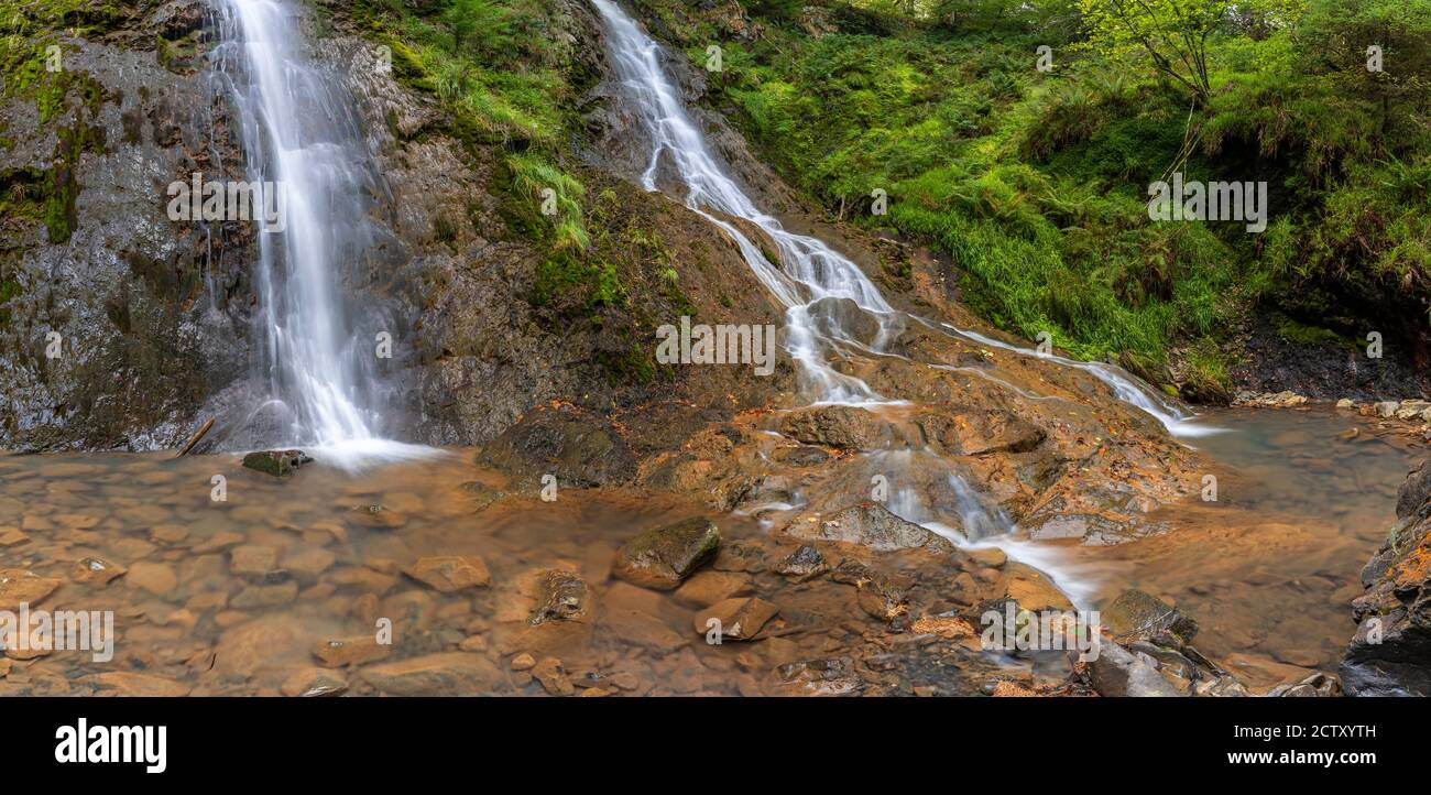 Grey Mare's Tail waterfall, Llanrwst, Snowdonia, North Wales Stock ...