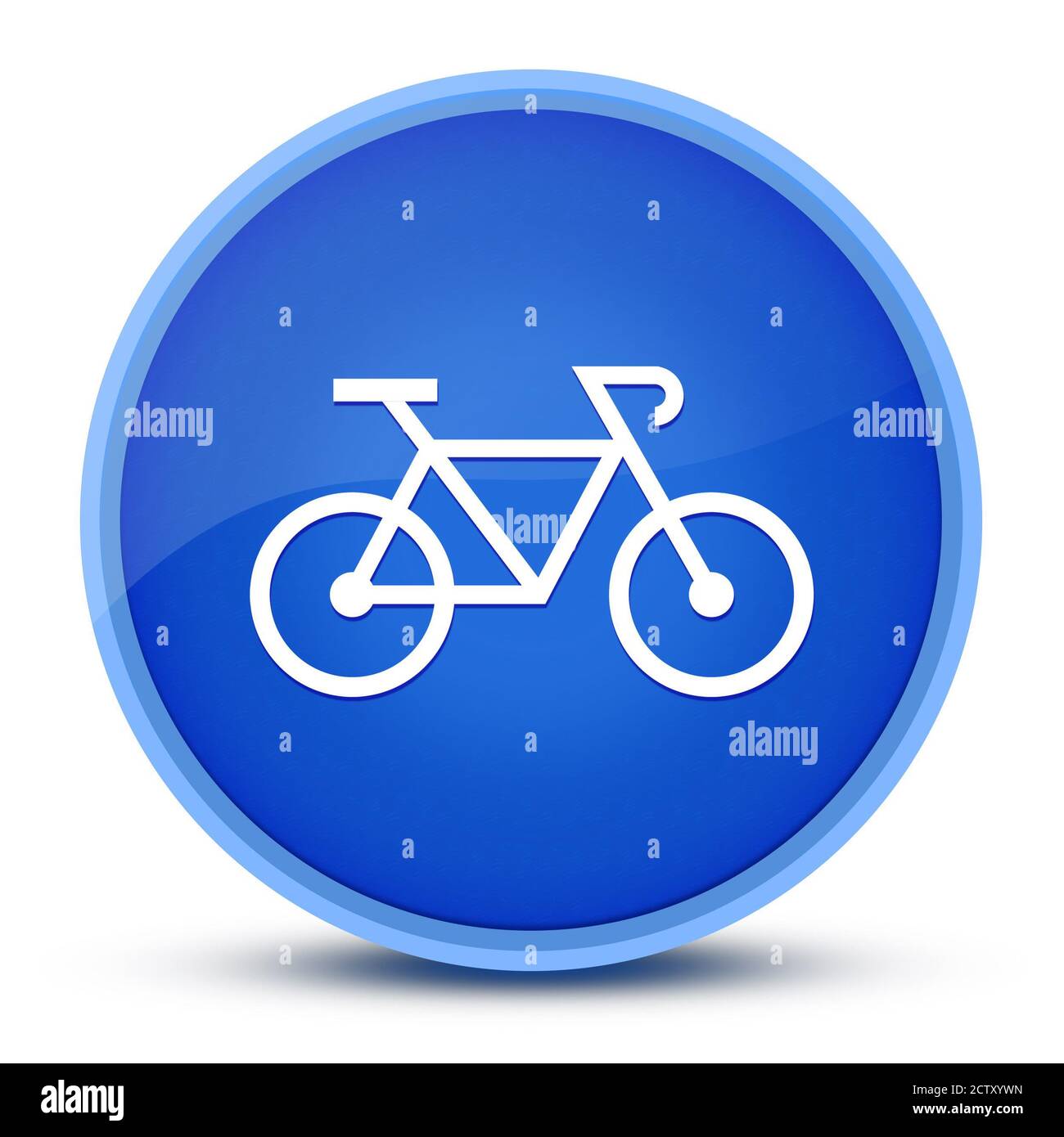 Bicycle luxurious glossy blue round button abstract illustration Stock ...