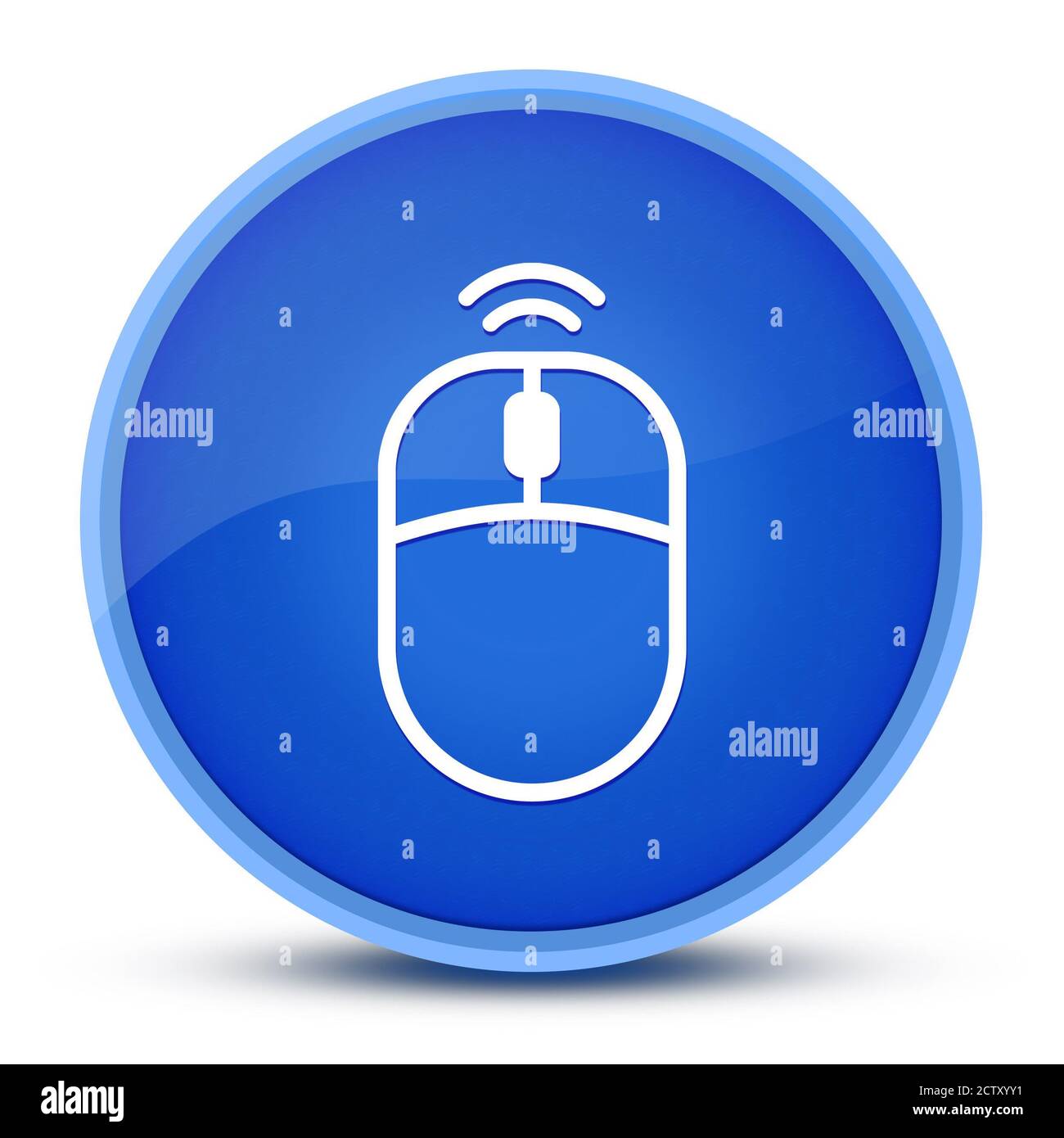 Wireless mouse luxurious glossy blue round button abstract illustration ...