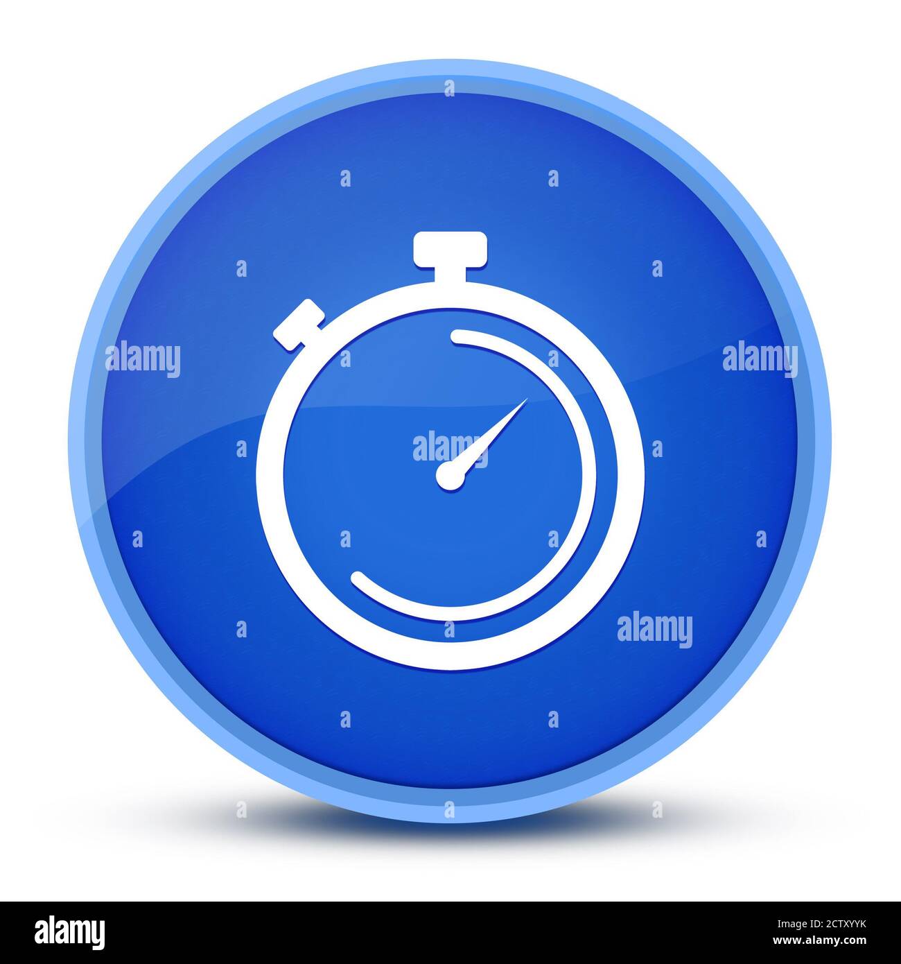 Stopwatch luxurious glossy blue round button abstract illustration ...