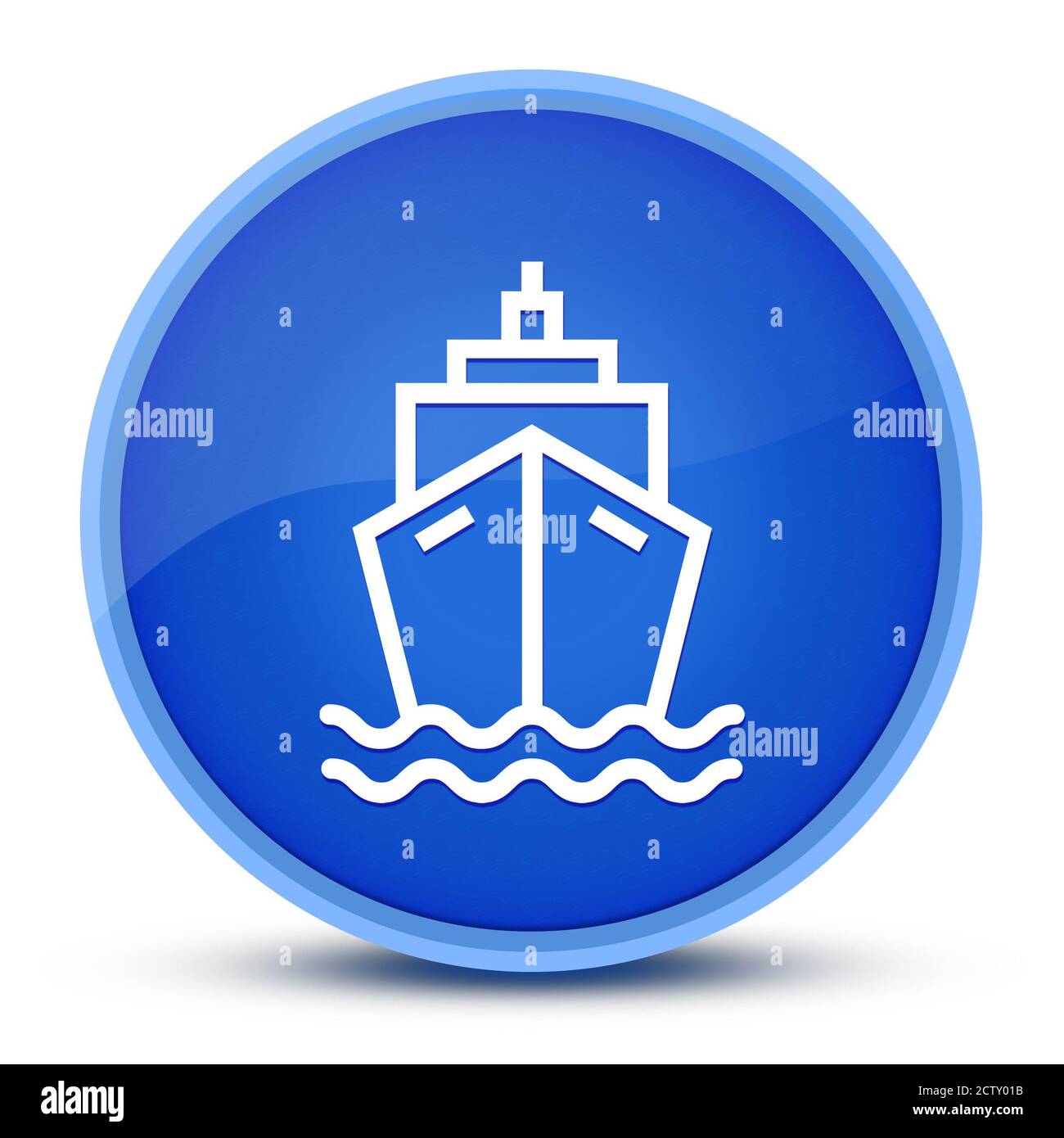 Ship luxurious glossy blue round button abstract illustration Stock ...