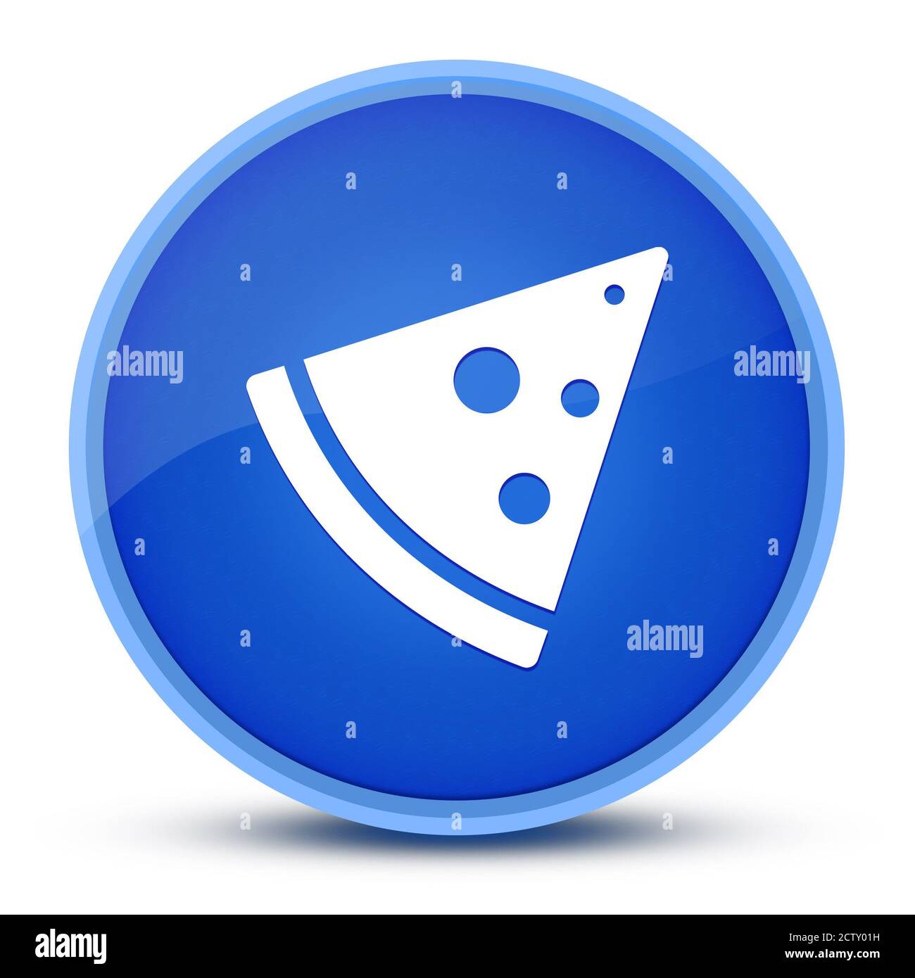 Pizza slice luxurious glossy blue round button abstract illustration ...