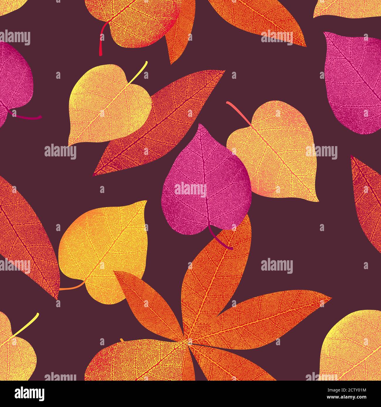Vector seamless pattern from autumn leaves. Background for design ...