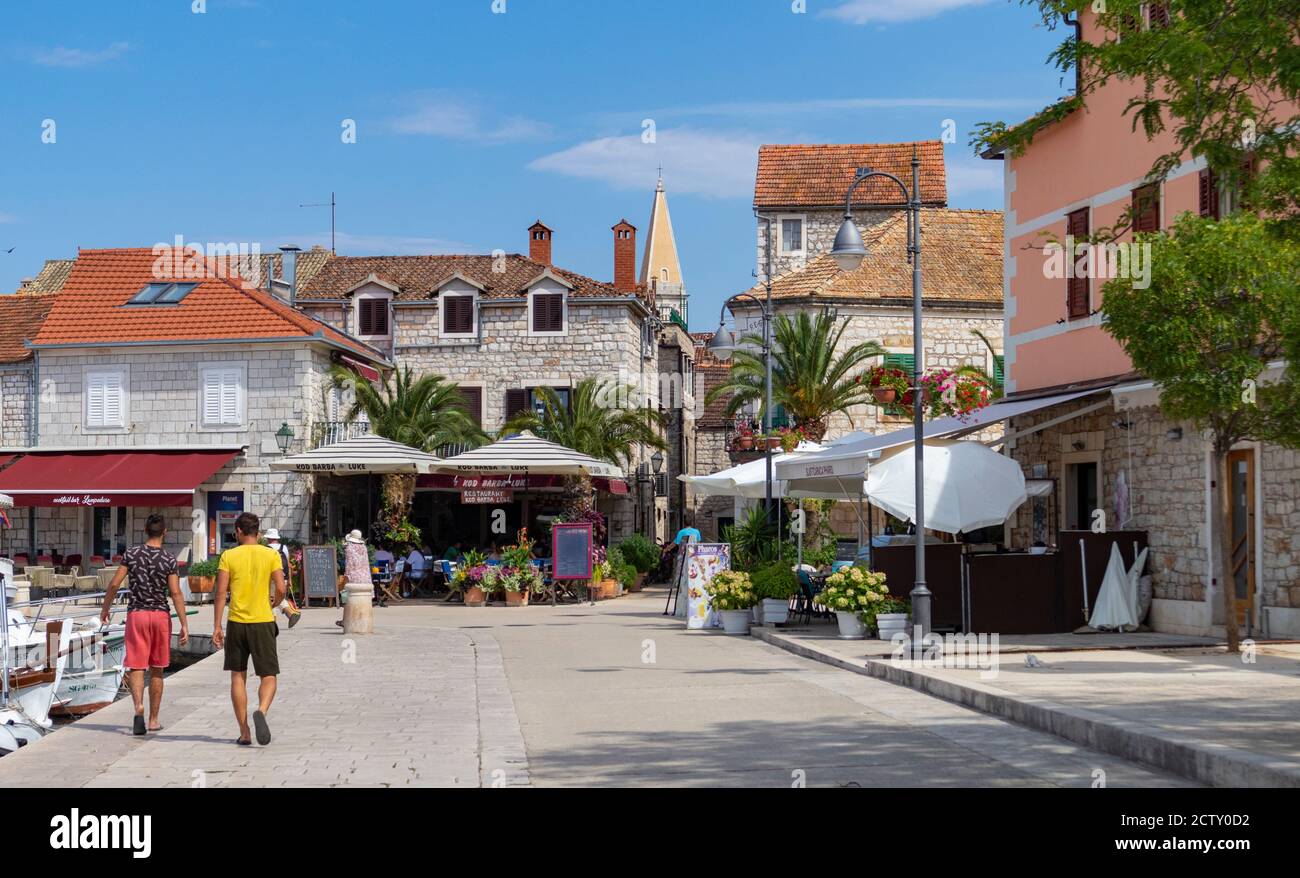 Stari Grad/ Croatia-August 7th, 2020: Wonderful dalmatian architecture ...