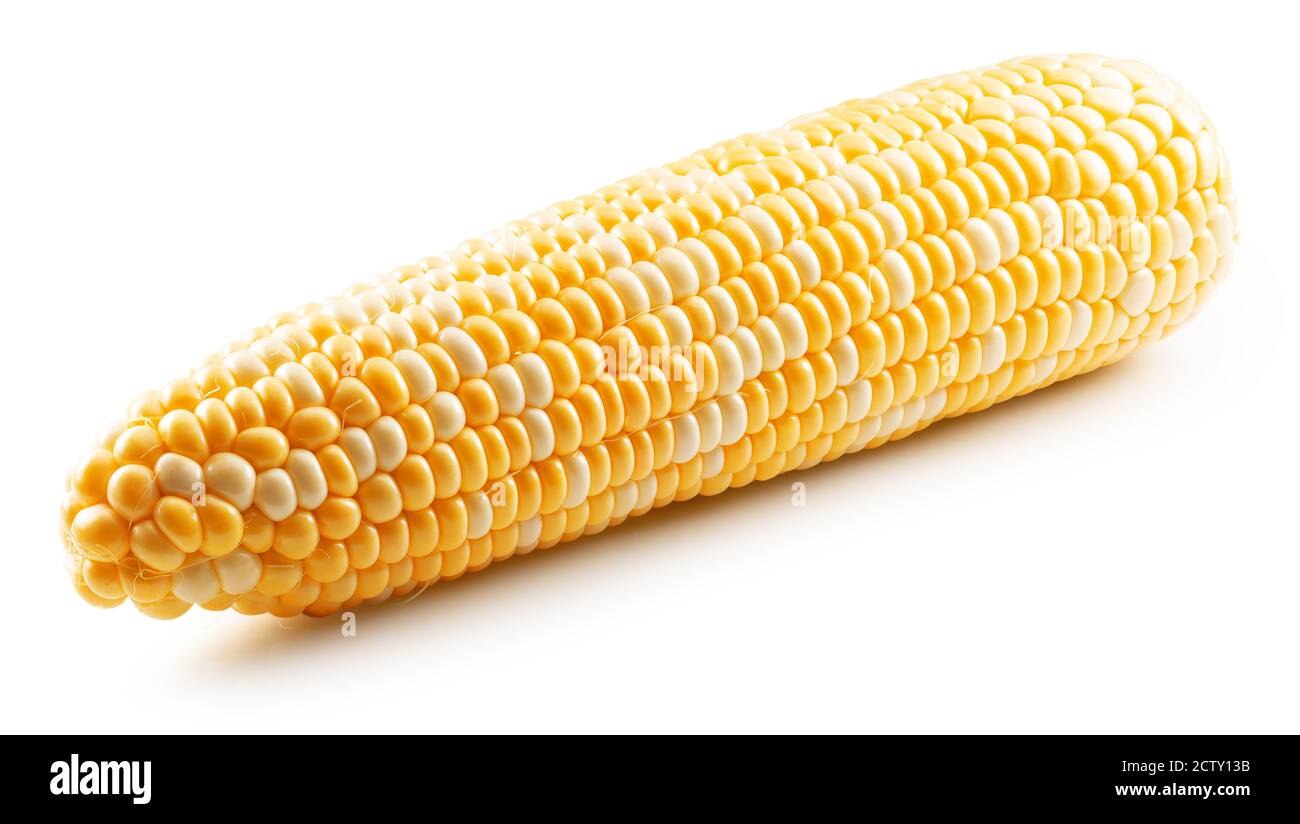 ear corn without husk isolated on a white background Stock Photo - Alamy