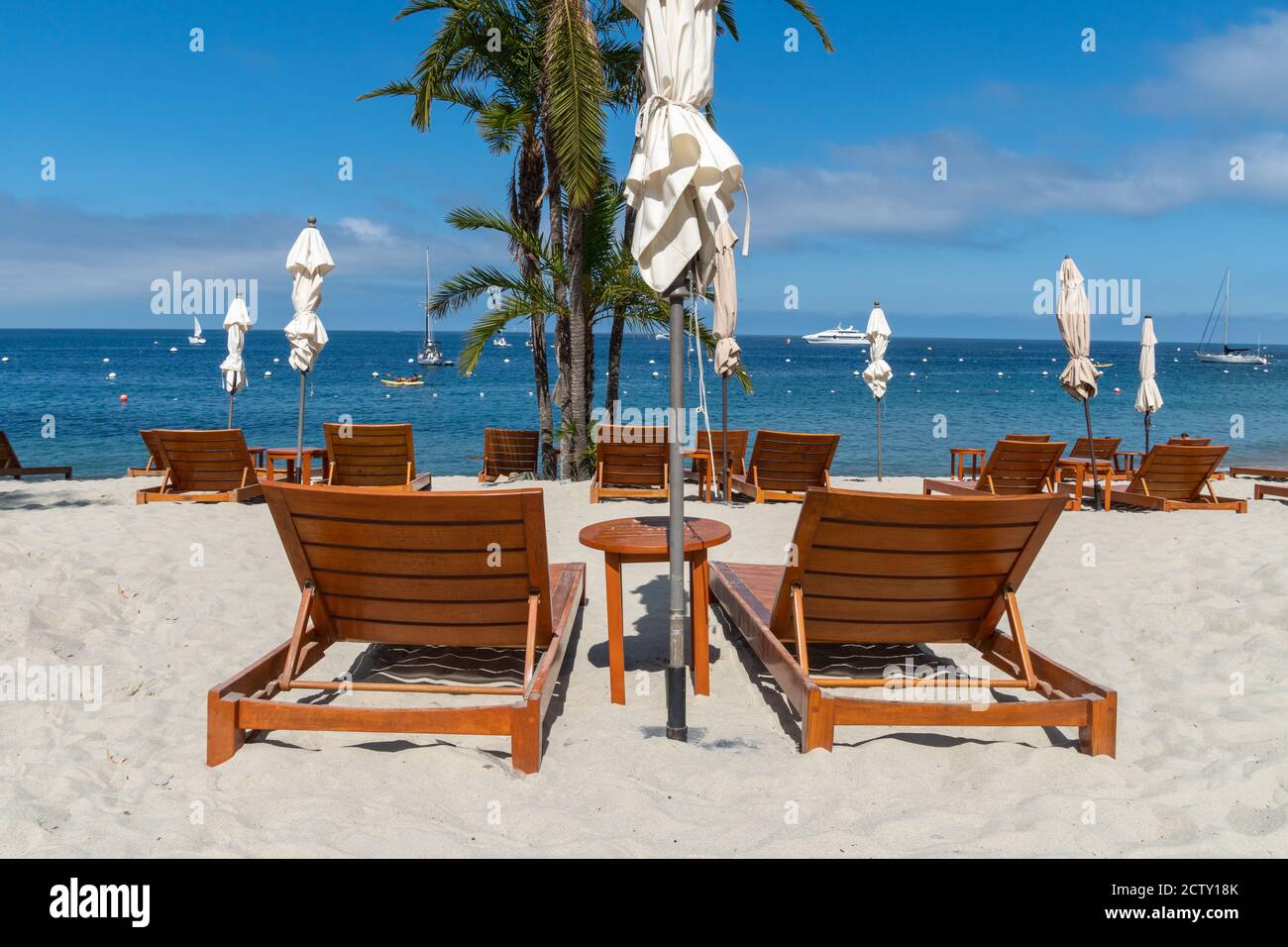 Descanso beach club, Santa Catalina Island. USA, famous tourist ...