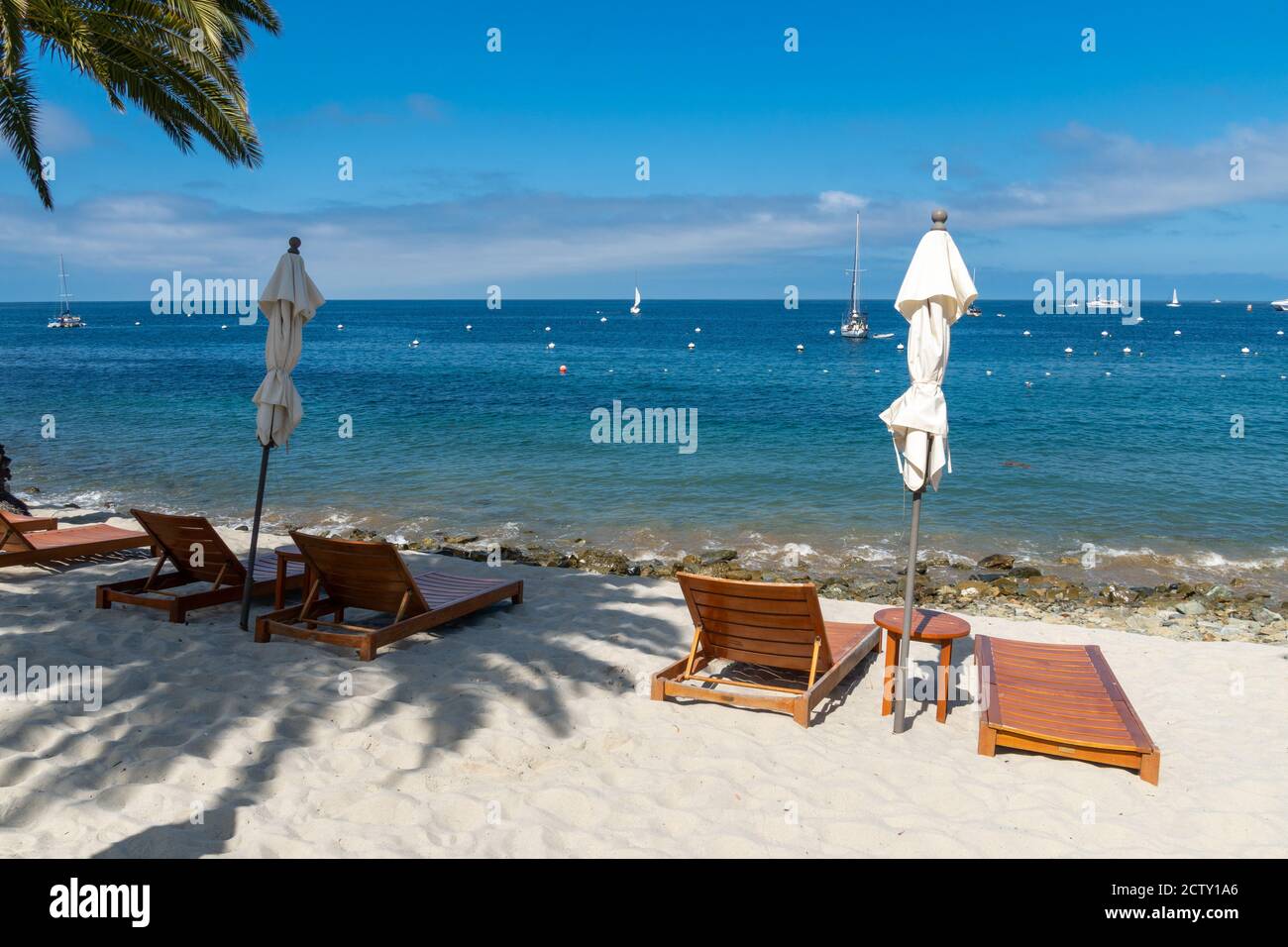 Descanso beach club, Santa Catalina Island. USA, famous tourist ...