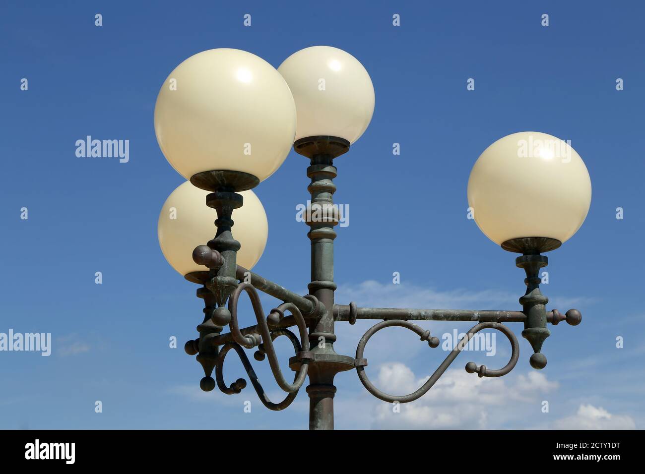 Street lights in the form of balloons for lighting at night Stock Photo ...