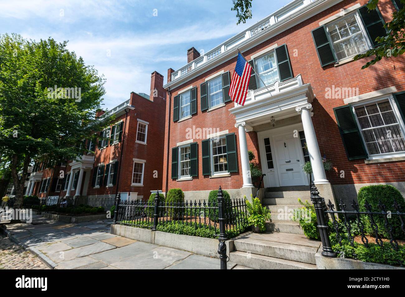 Main Street in historic downtown Nantucket, Nantucket island ...