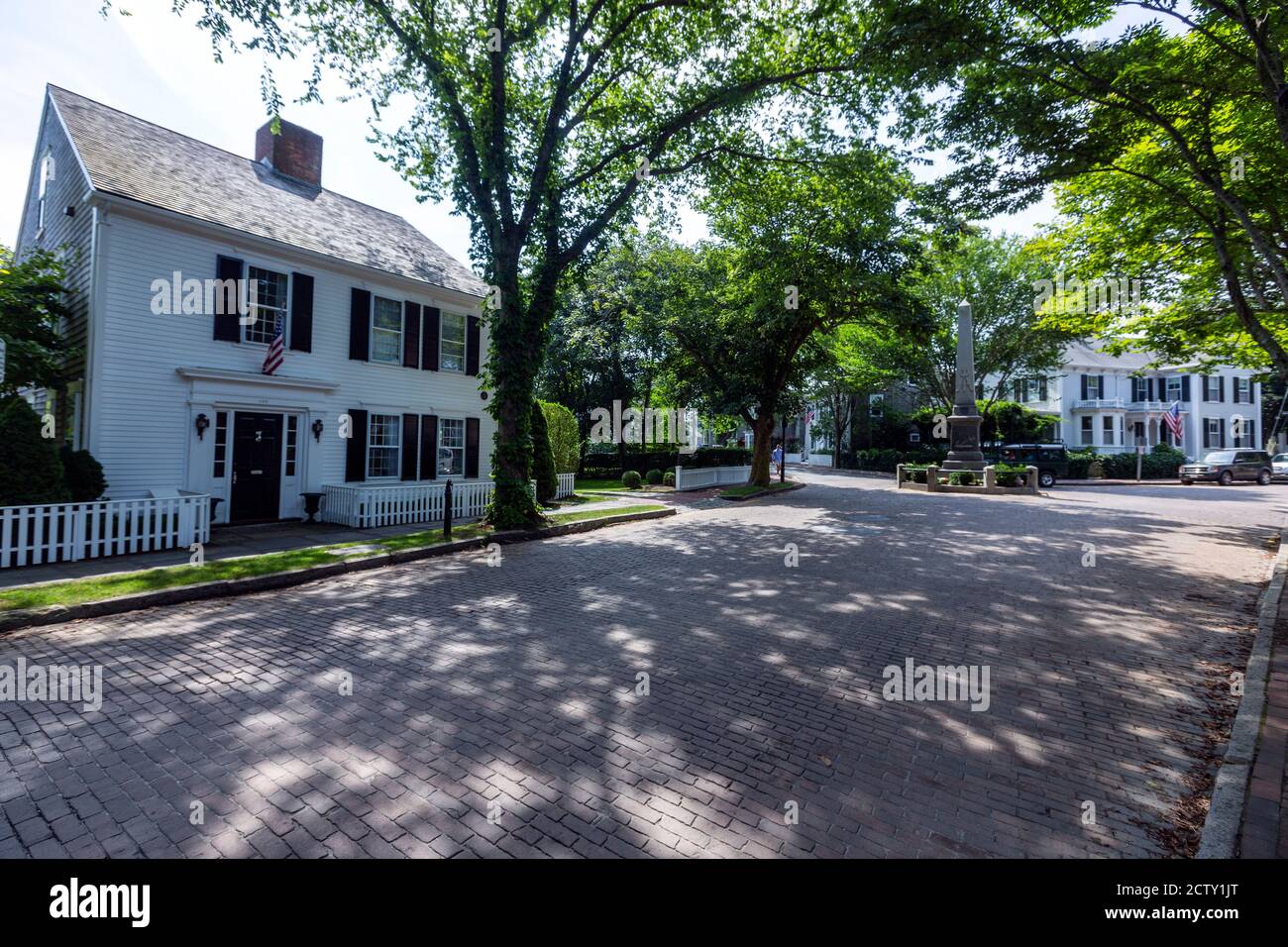 Main Street in historic downtown Nantucket, Nantucket island ...