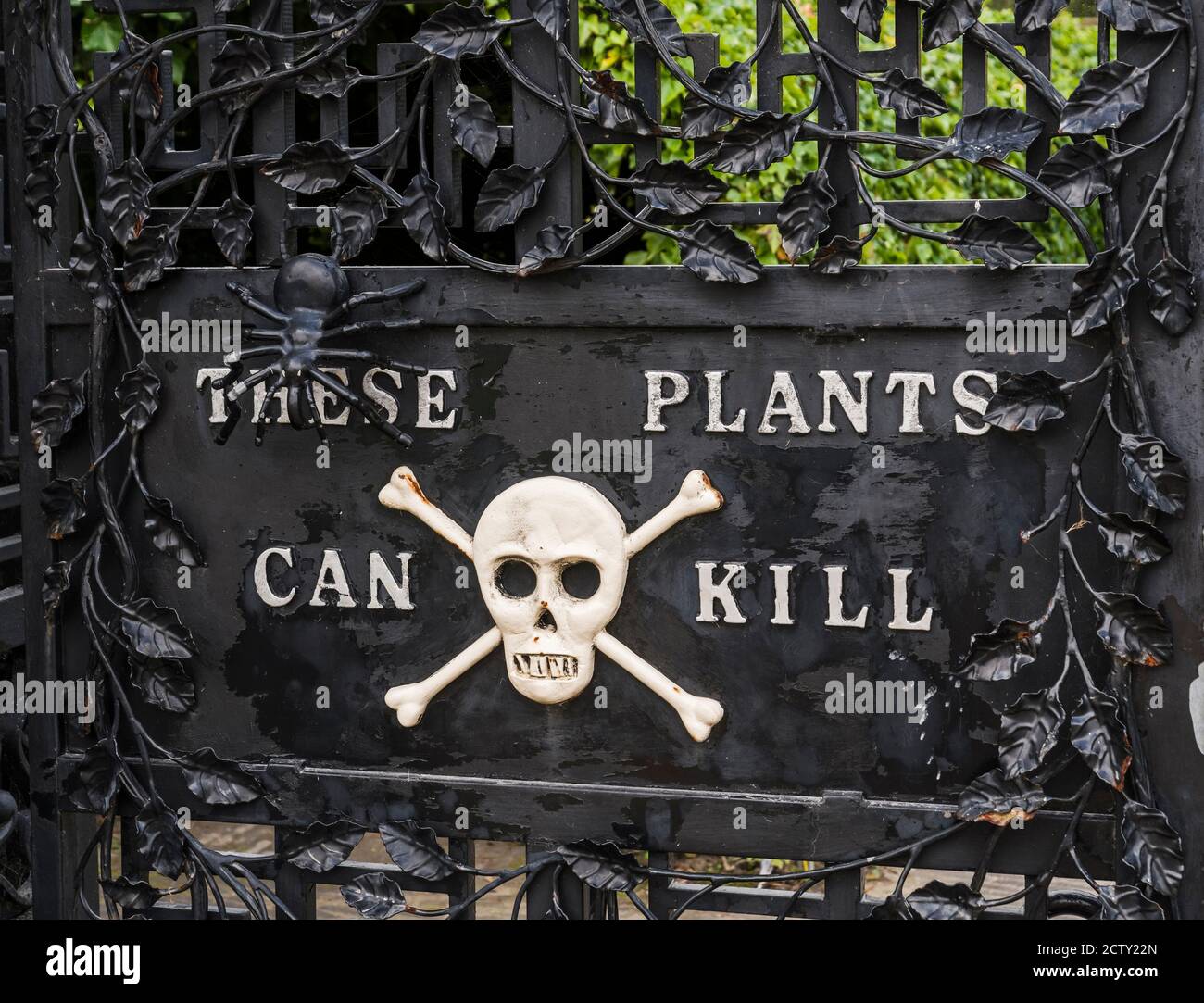 Ornate gates of the Poison Garden at Alnwick Gardens, Northumberland ...