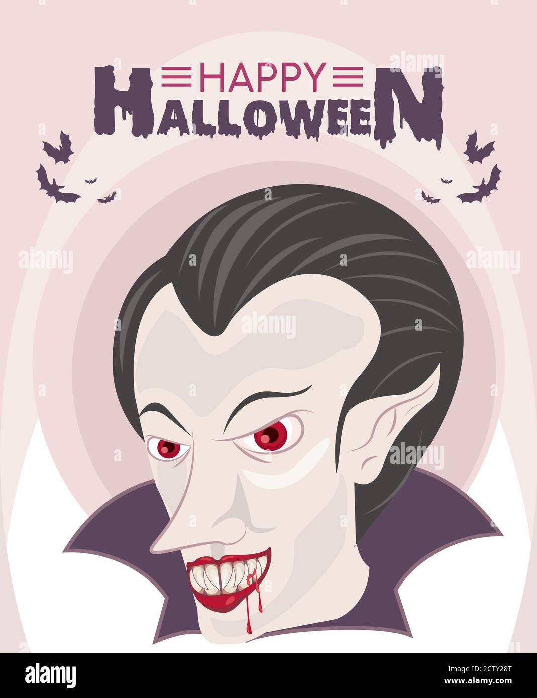 happy halloween horror celebration poster with vampire vector ...