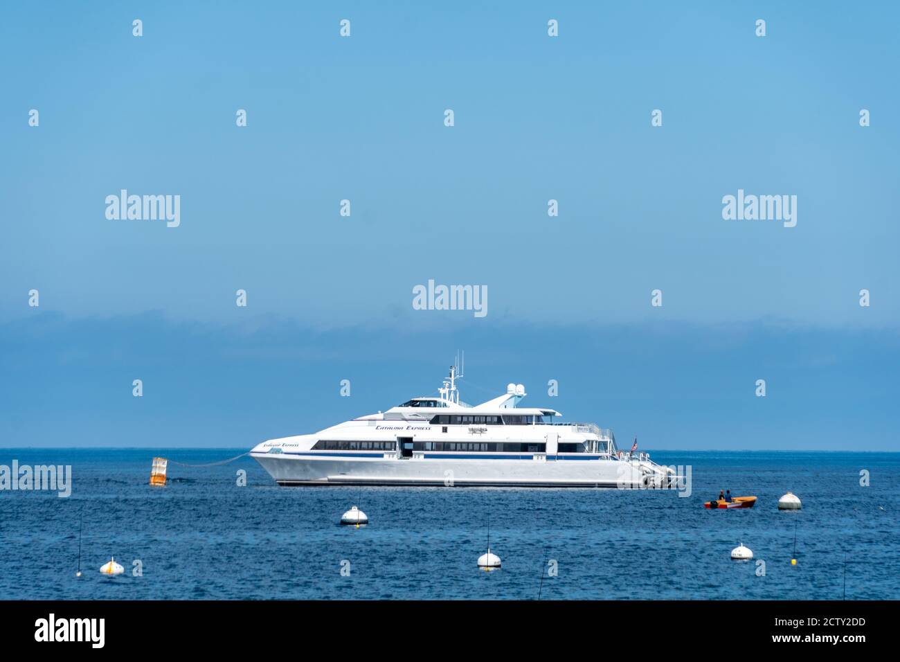 Catalina Express speedboat next to Santa Catalina Island,, famous ...