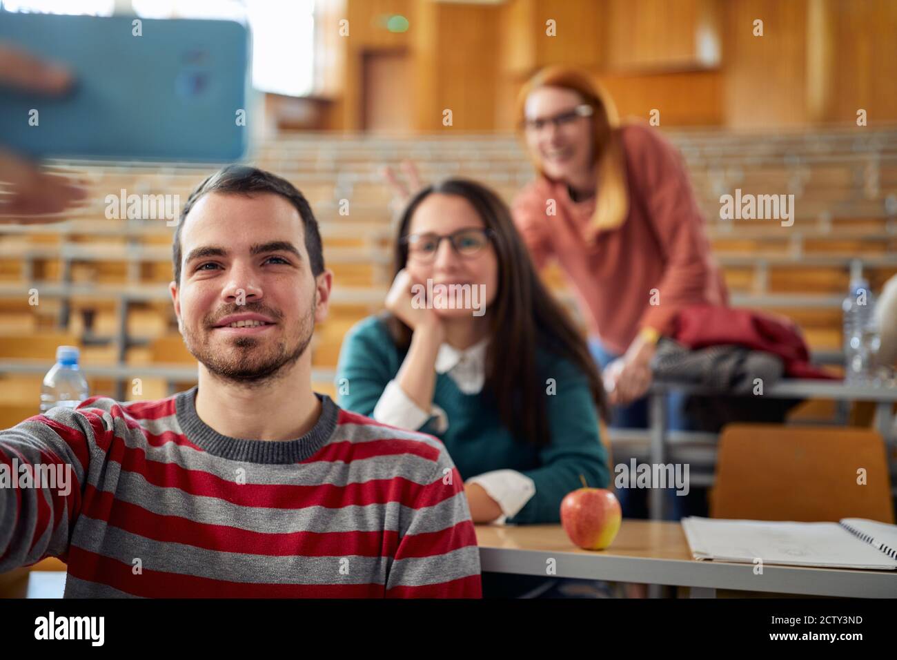 Group of students focused on the lecture in the university classroom ...