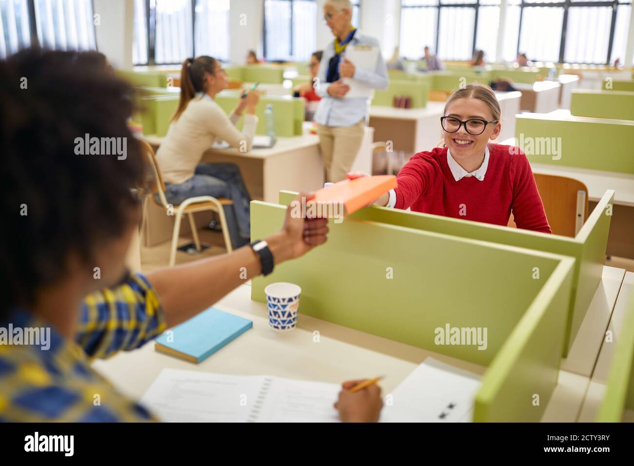 Students enjoying at the lecture in the university classroom Stock ...