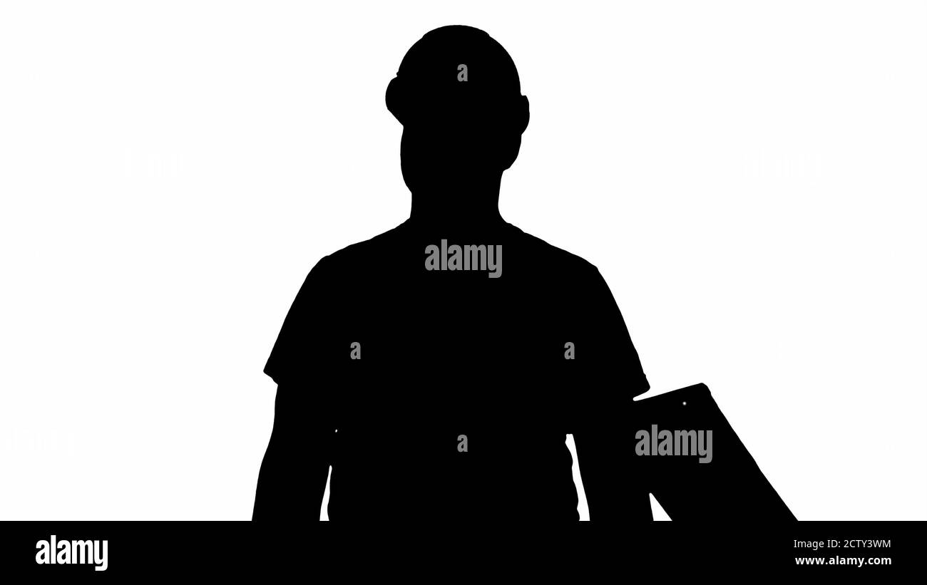 Silhouette Construction worker getting paid for the work in euro Stock ...