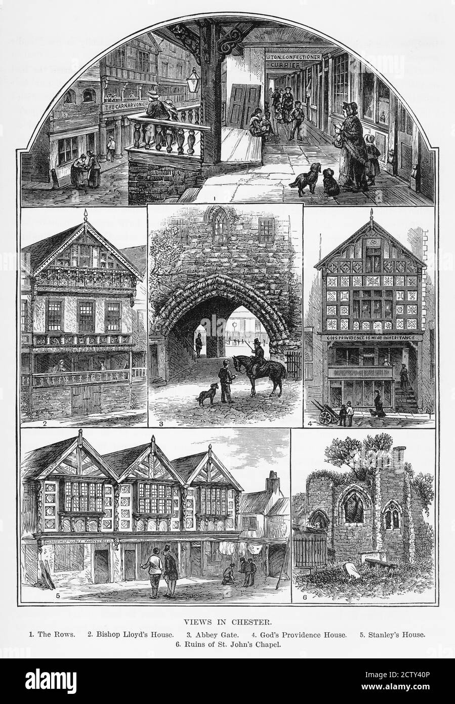 Views of Chester, England Victorian Engraving, 1840 Stock Photo - Alamy