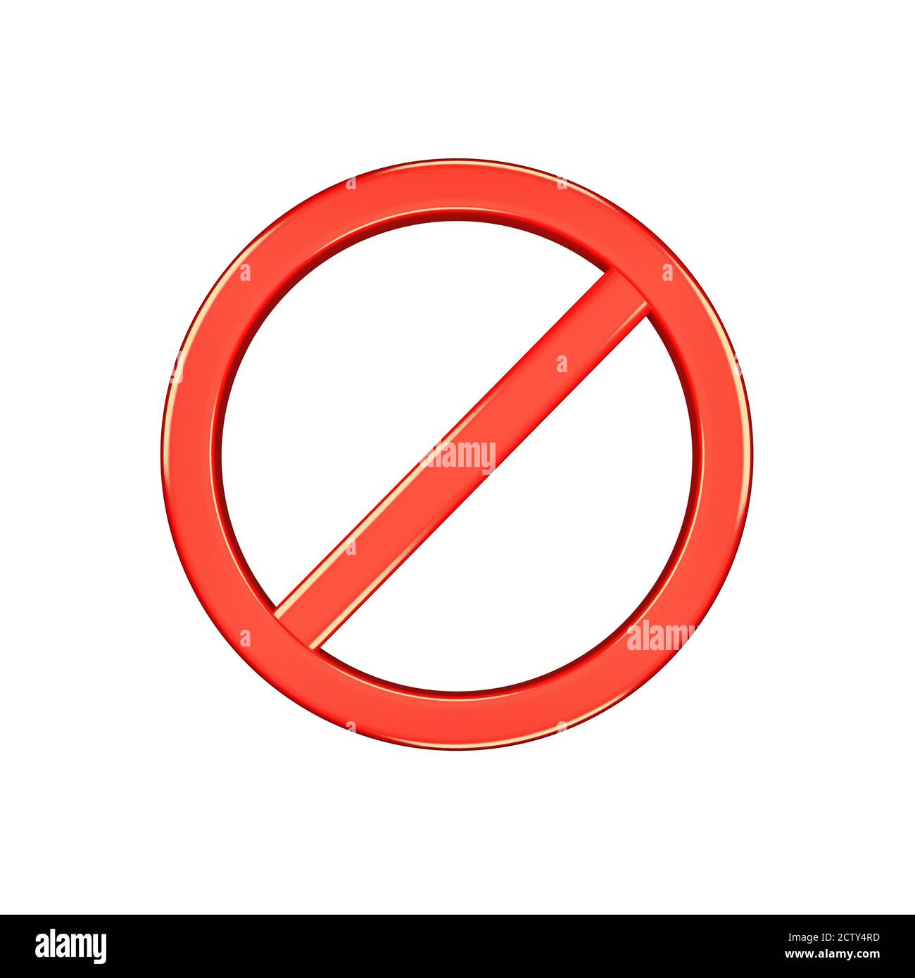 Not Allowed Sign isolated on white Background 3D rendering Warning is ...