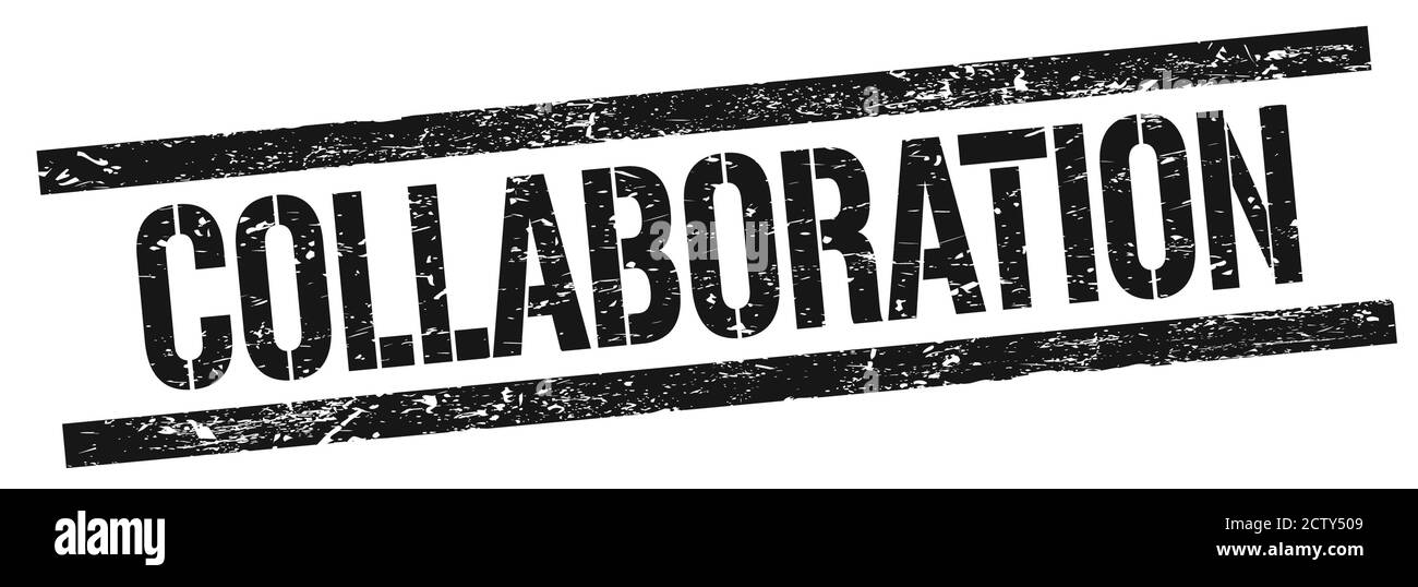 COLLABORATION text on black grungy rectangle stamp sign Stock Photo - Alamy
