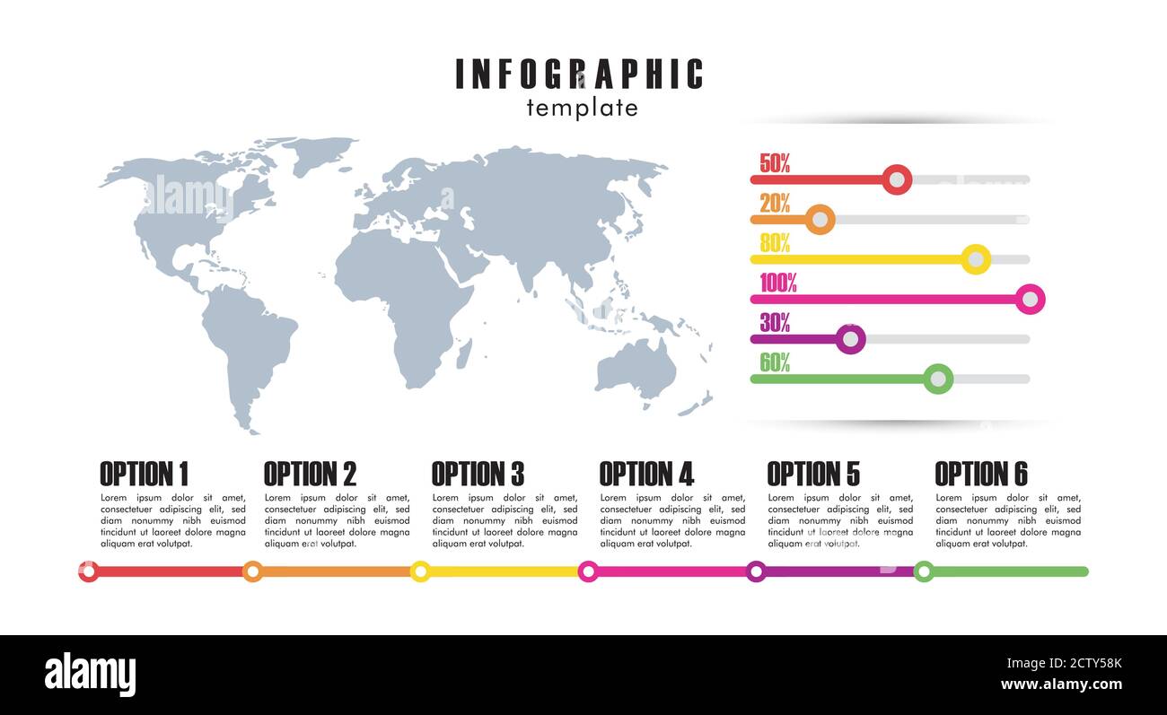infographic template statistics with earth planet maps vector ...