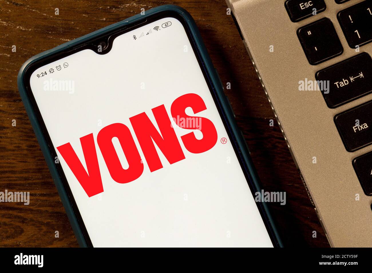 In this photo illustration the Vons logo seen displayed on a smartphone ...