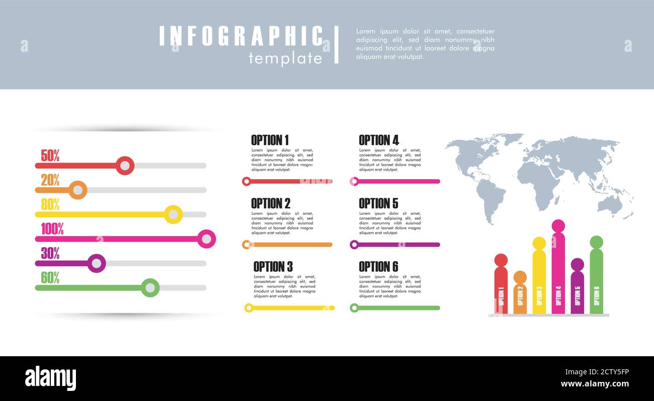 infographic template statistics with earth planet maps vector ...