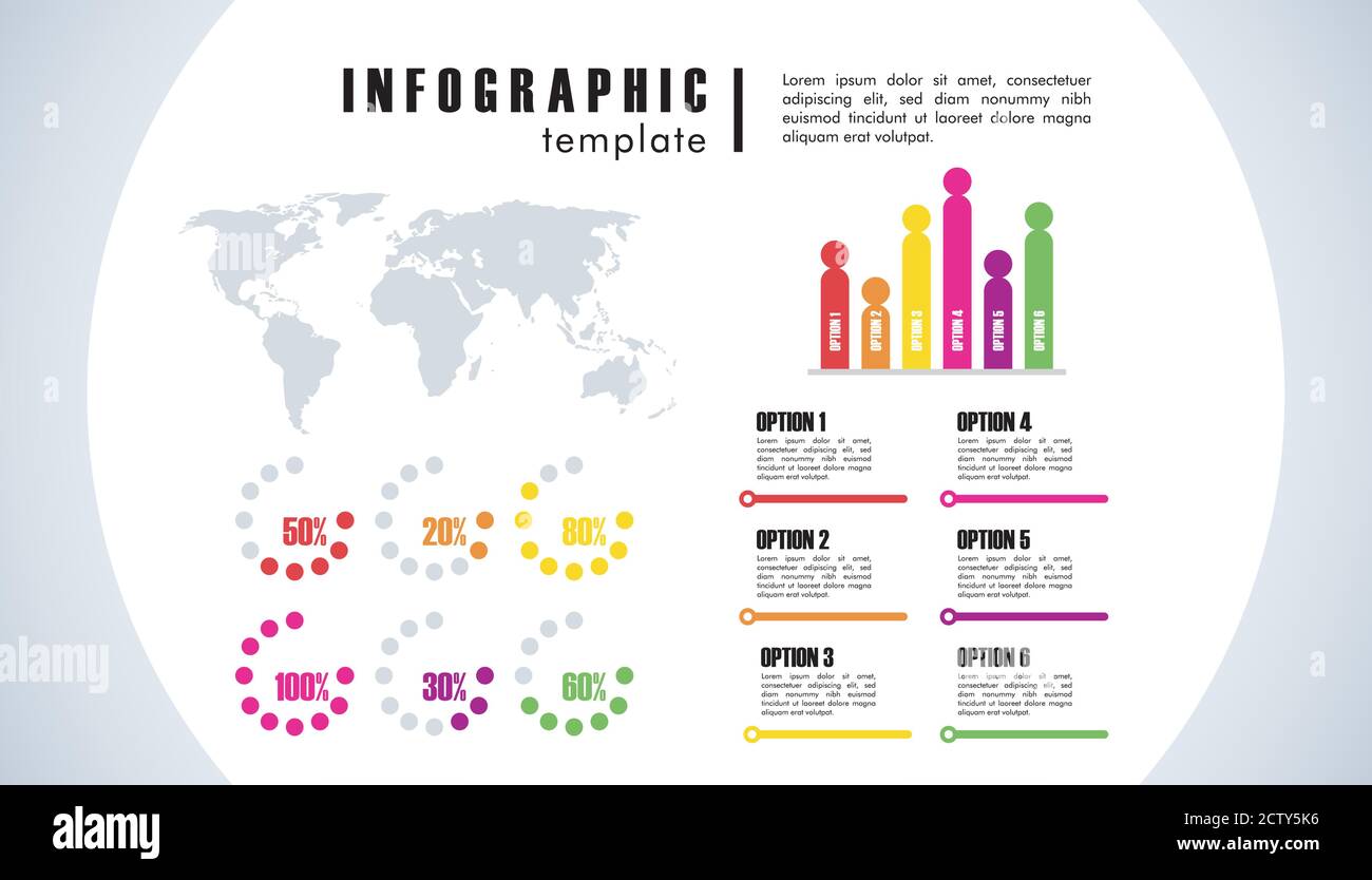 infographic template statistics with earth planet maps vector ...