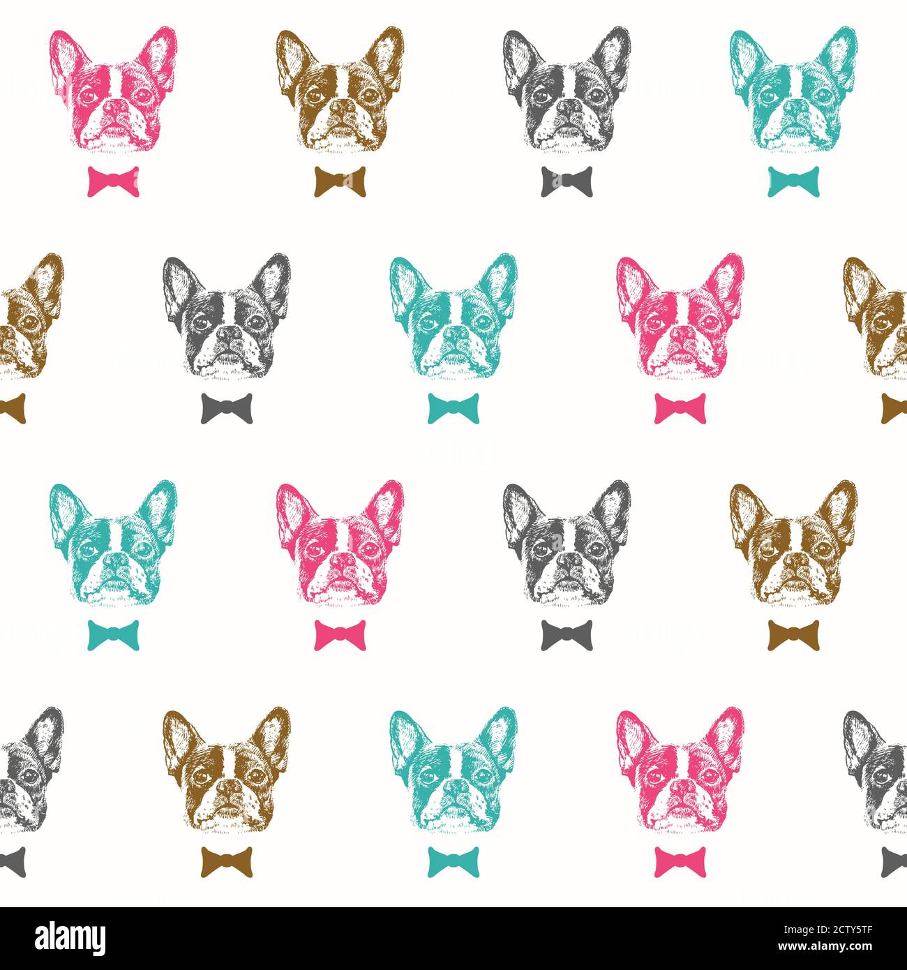 French bulldog seamless pattern Stock Vector Image & Art - Alamy