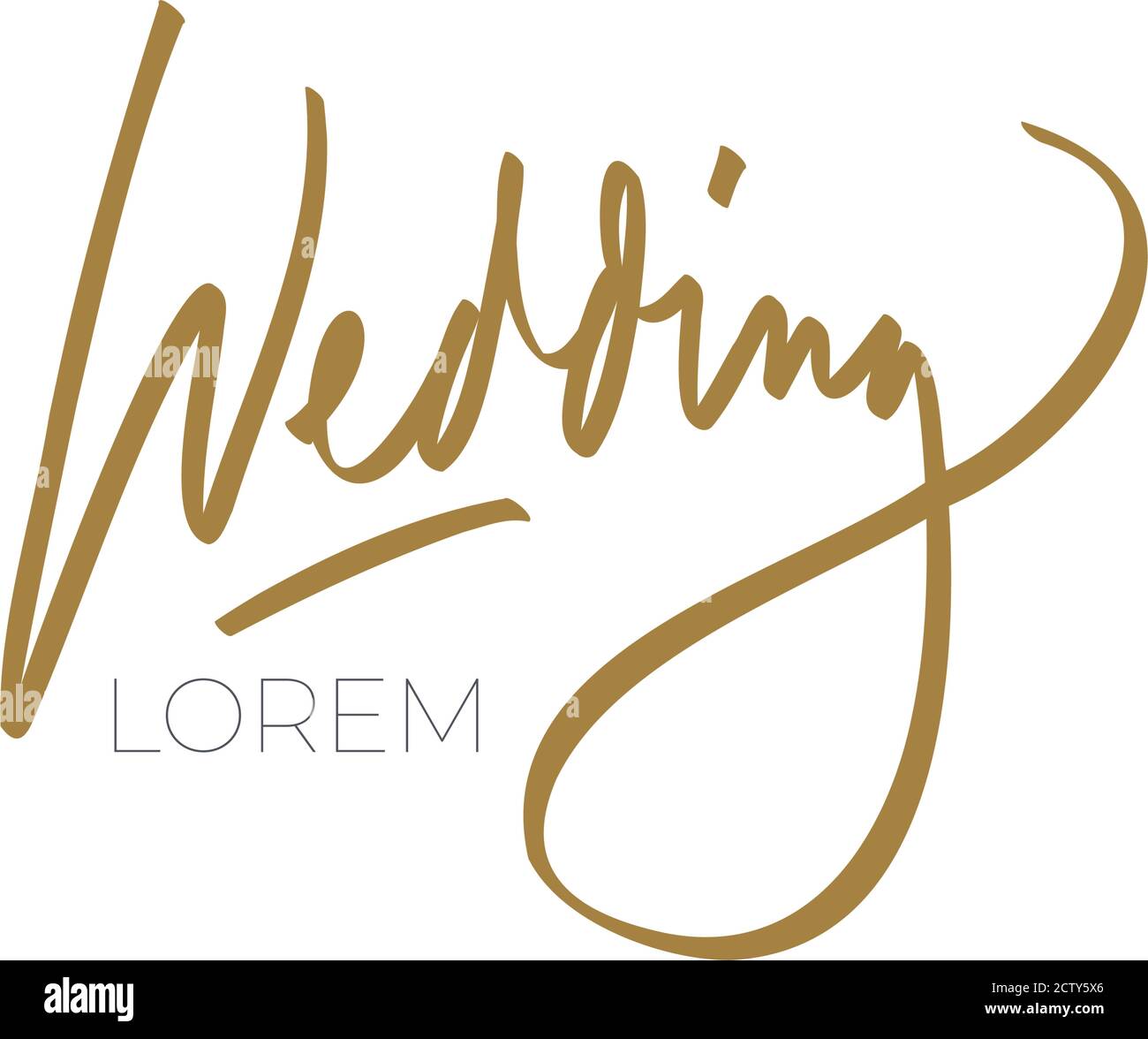 Wedding logo design template with hand lettering. Vector illustration ...