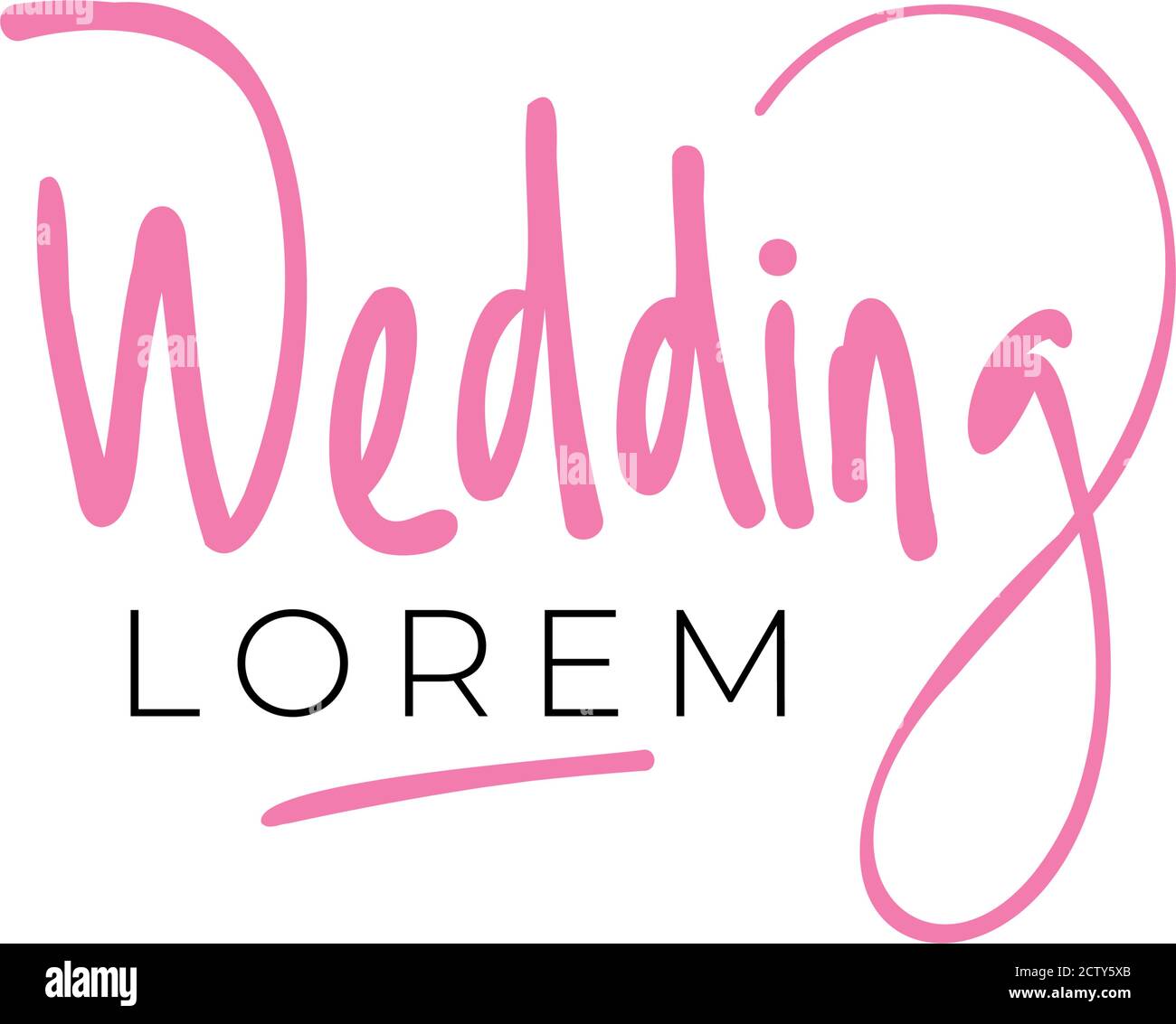 Wedding logo design template with hand lettering. Vector illustration ...