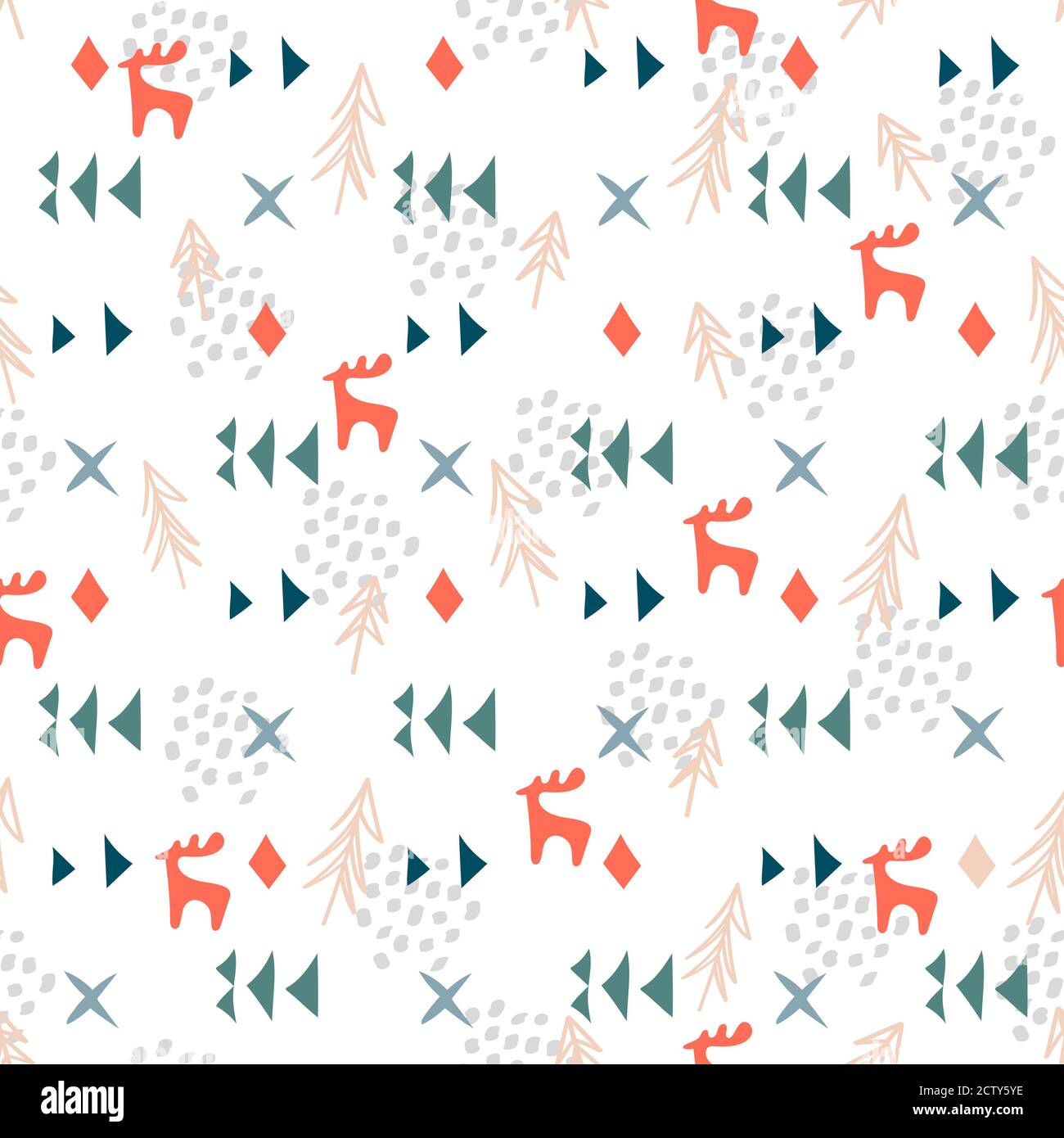 Hand-drawn forest silhouettes seamless pattern Stock Vector Image & Art ...