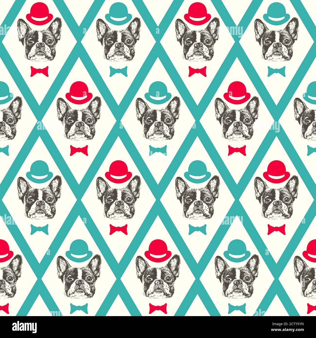 French bulldog seamless pattern Stock Vector Image & Art - Alamy
